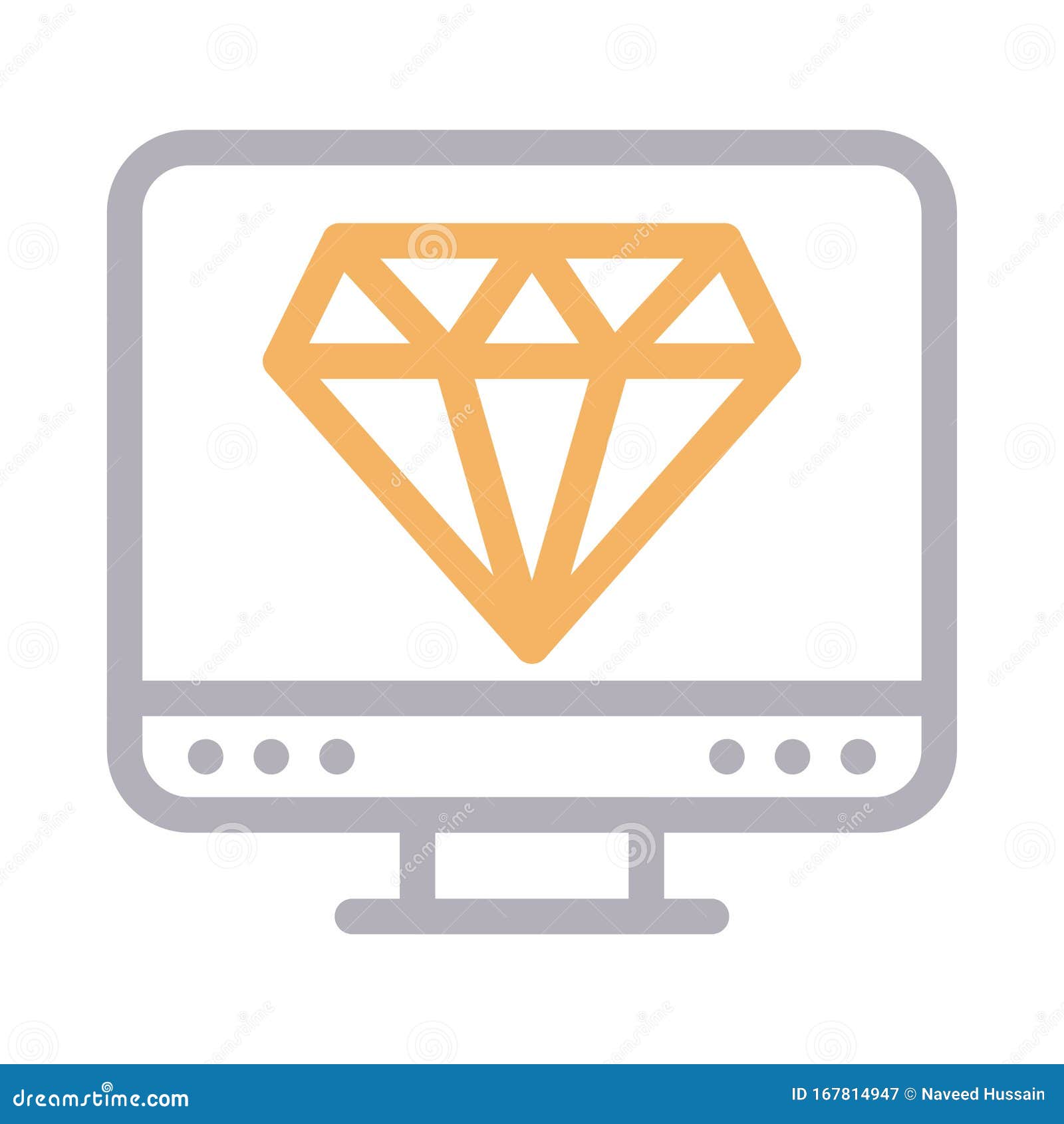 Diamond Screen Vector Color Line Icon Stock Illustration - Illustration ...