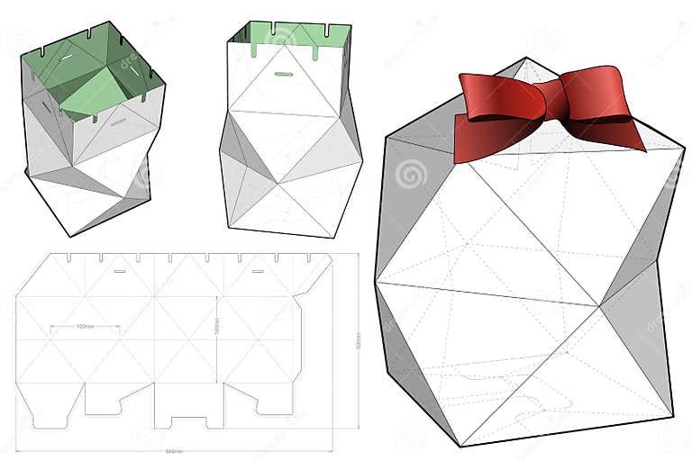 Diamond Shape Box Packaging and Die-cut Pattern Stock Vector ...