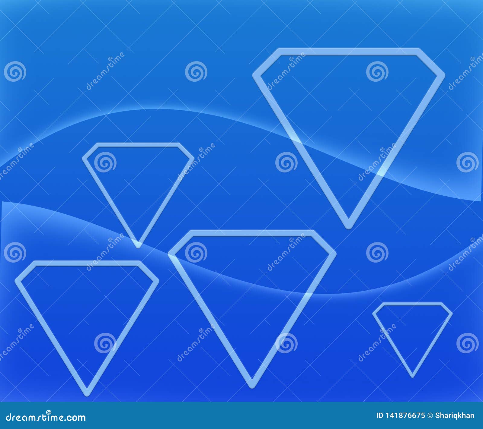 Diamond Shape Figures Abstract on Blue Background Stock Illustration ...