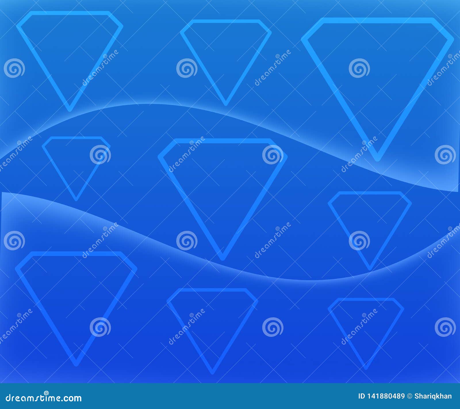 Diamond Shape Figures Abstract on Blue Gradient Background Stock ...