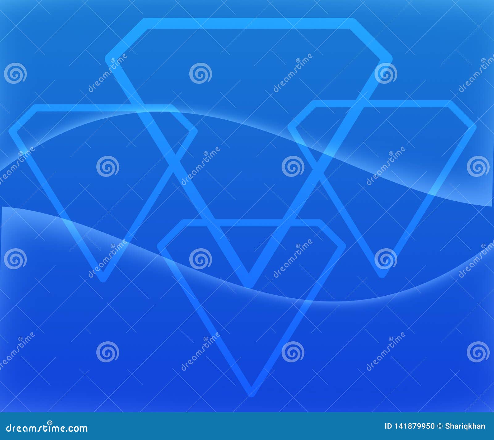 Diamond Shape Figures Abstract on Blue Gradient Background Stock ...