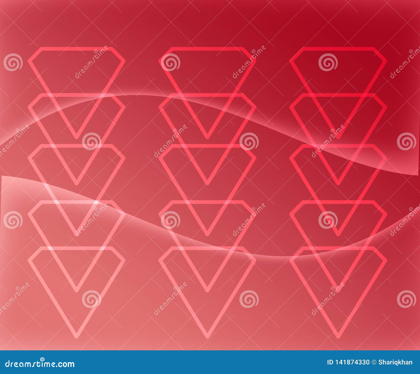 Diamond Shape Figures Abstract on Red Gradient Background Stock ...