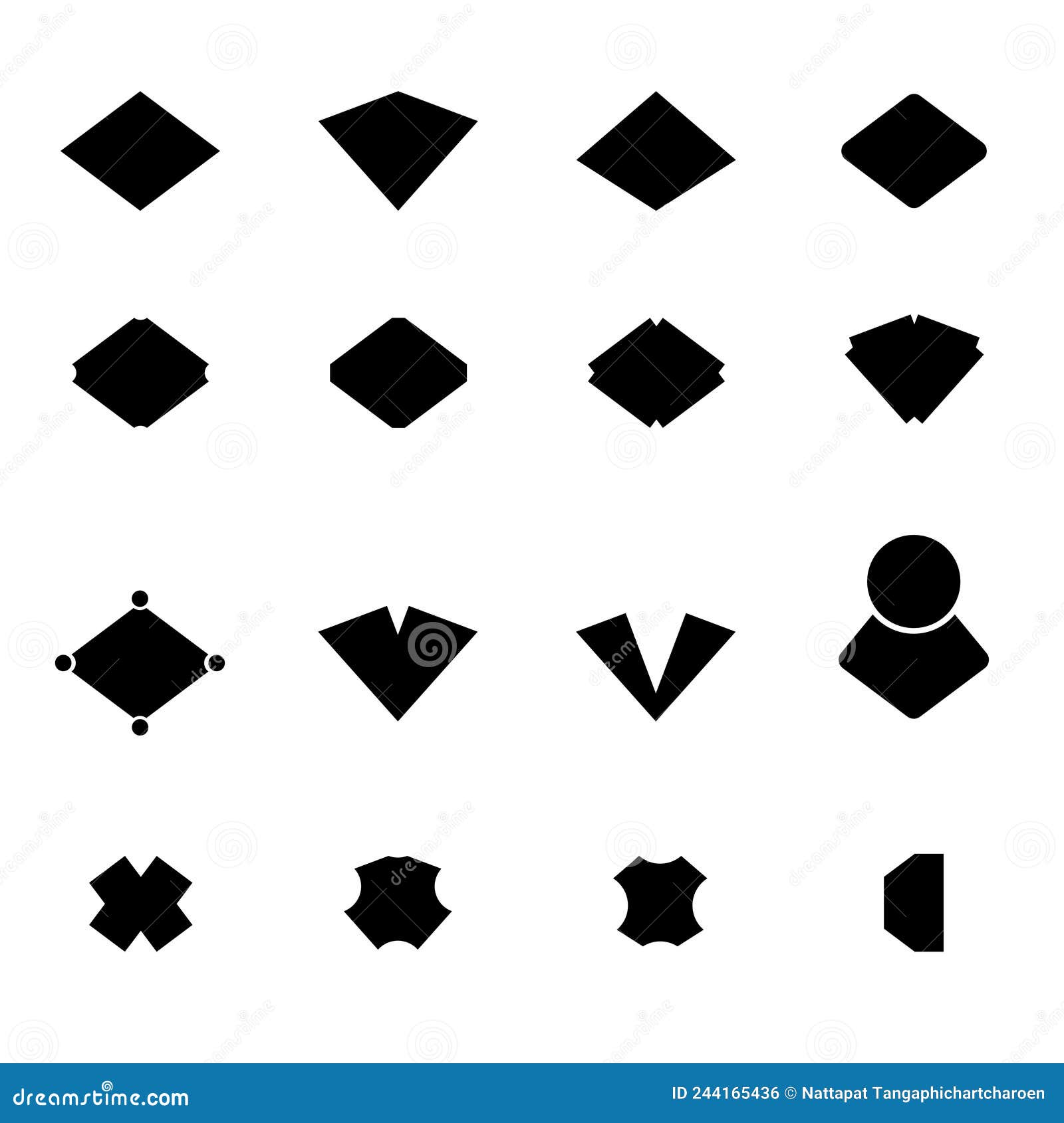 Diamond Shape Has Been Transformed into Various Shapes Stock Vector ...