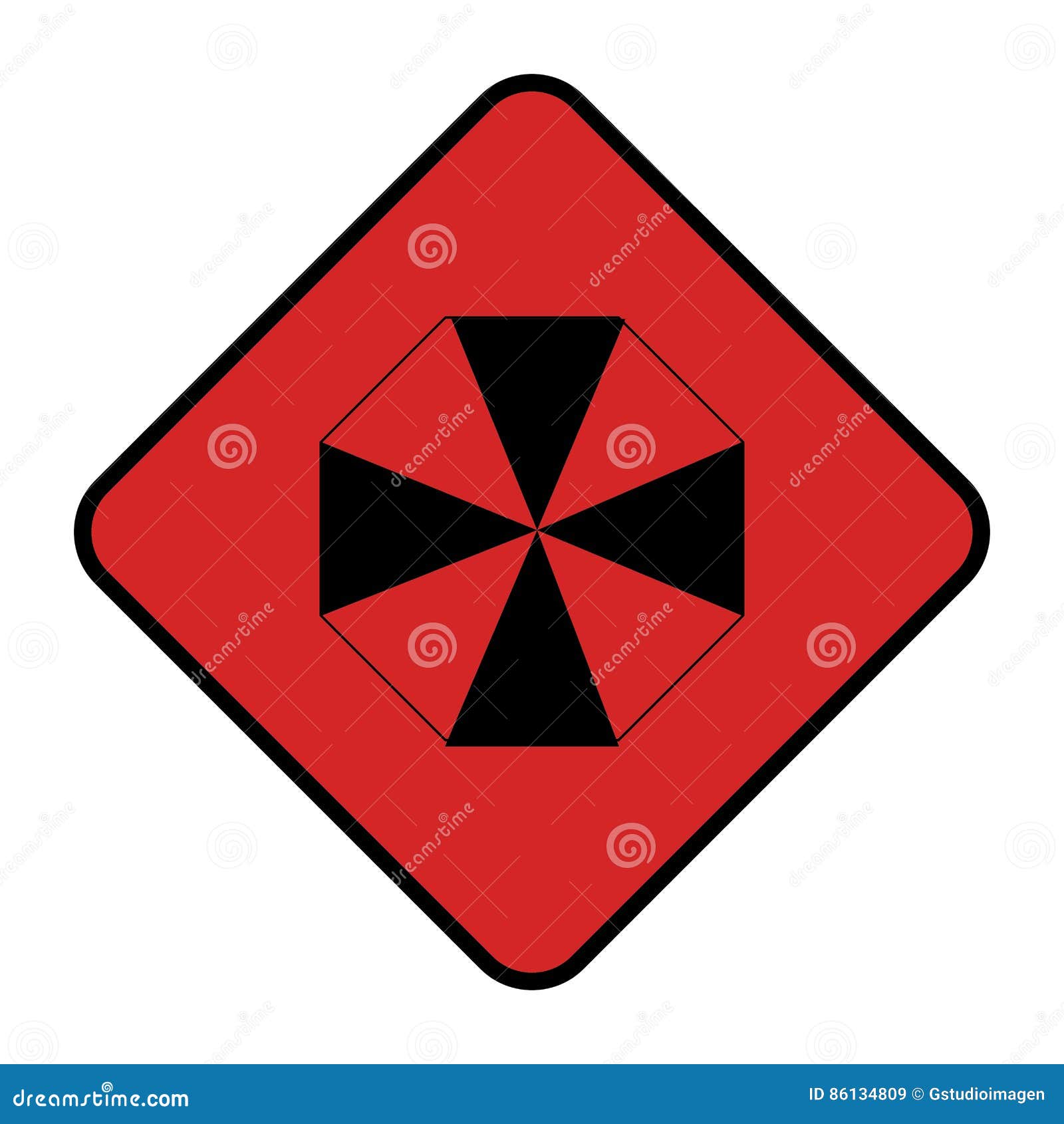 Diamond Shape with Hazard Symbol Stock Vector - Illustration of ...