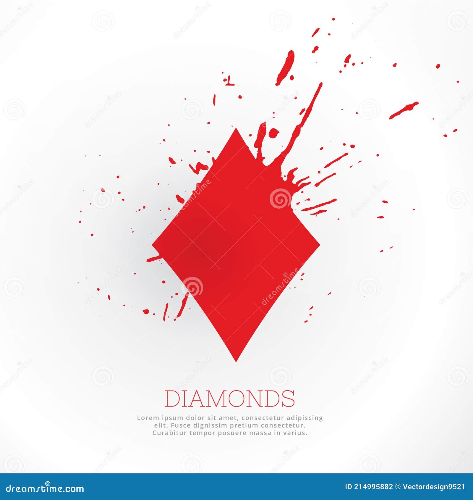Diamond Shape with Ink Splatter Stock Vector - Illustration of drop ...