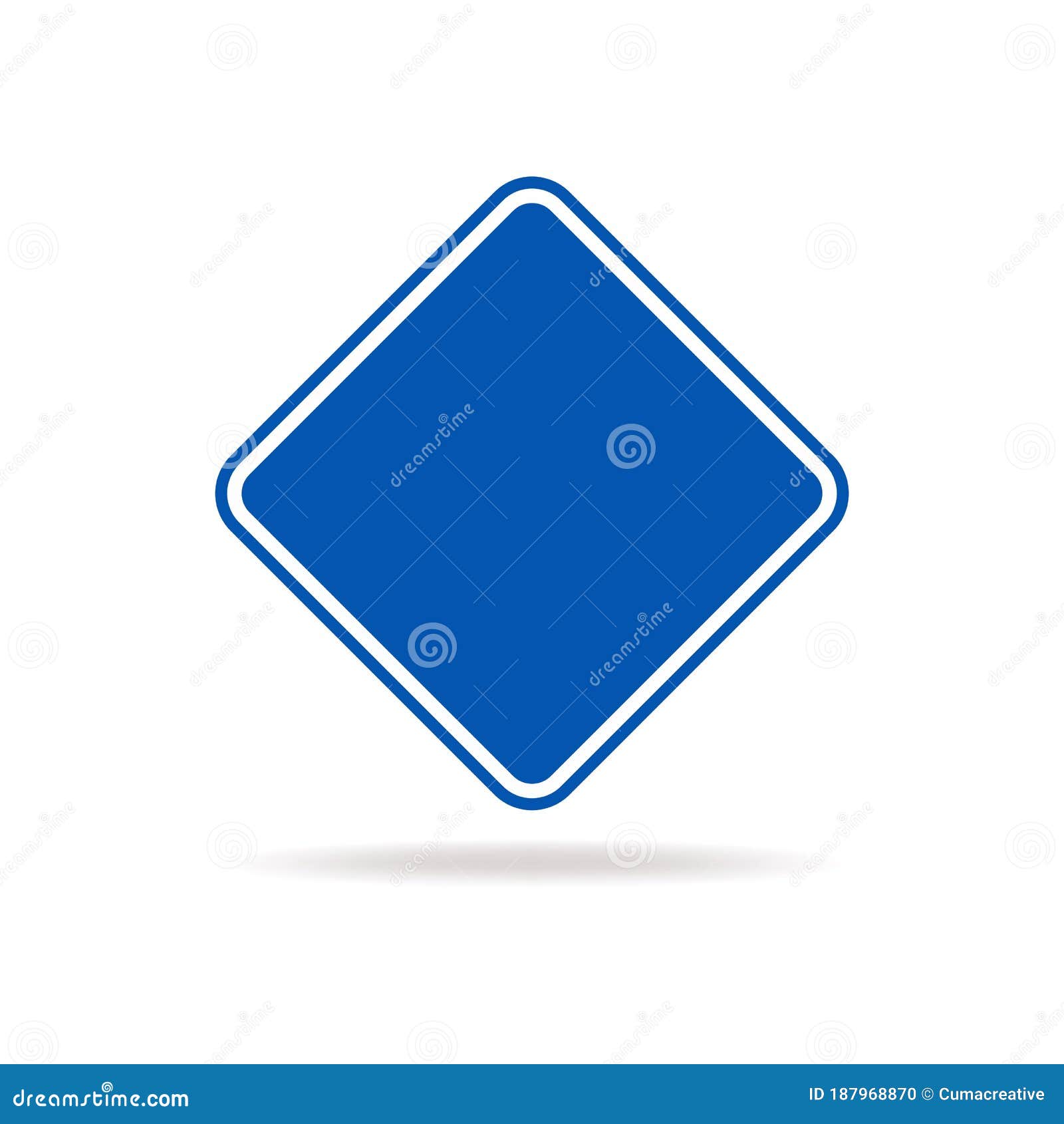 Diamond Shape Road Signs in Blank Blue Stock Vector - Illustration of ...