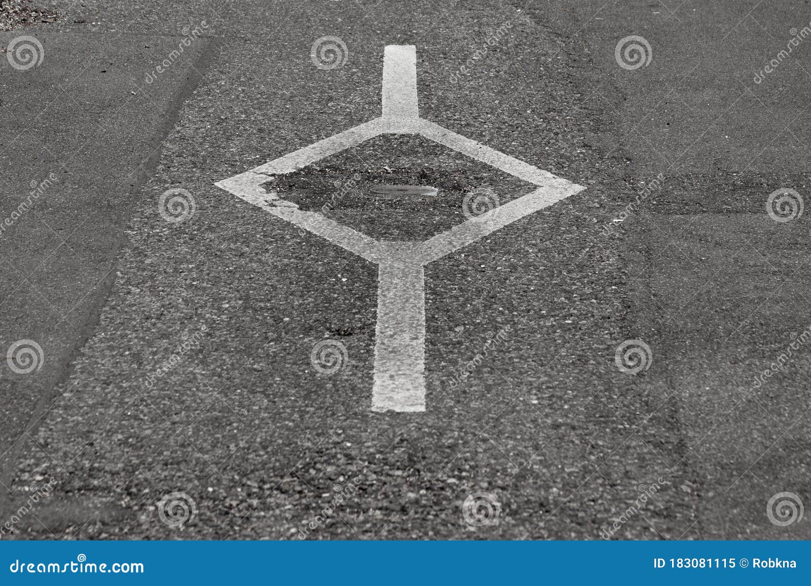 Diamond Shape White Markings on a Road Stock Image - Image of shaped ...