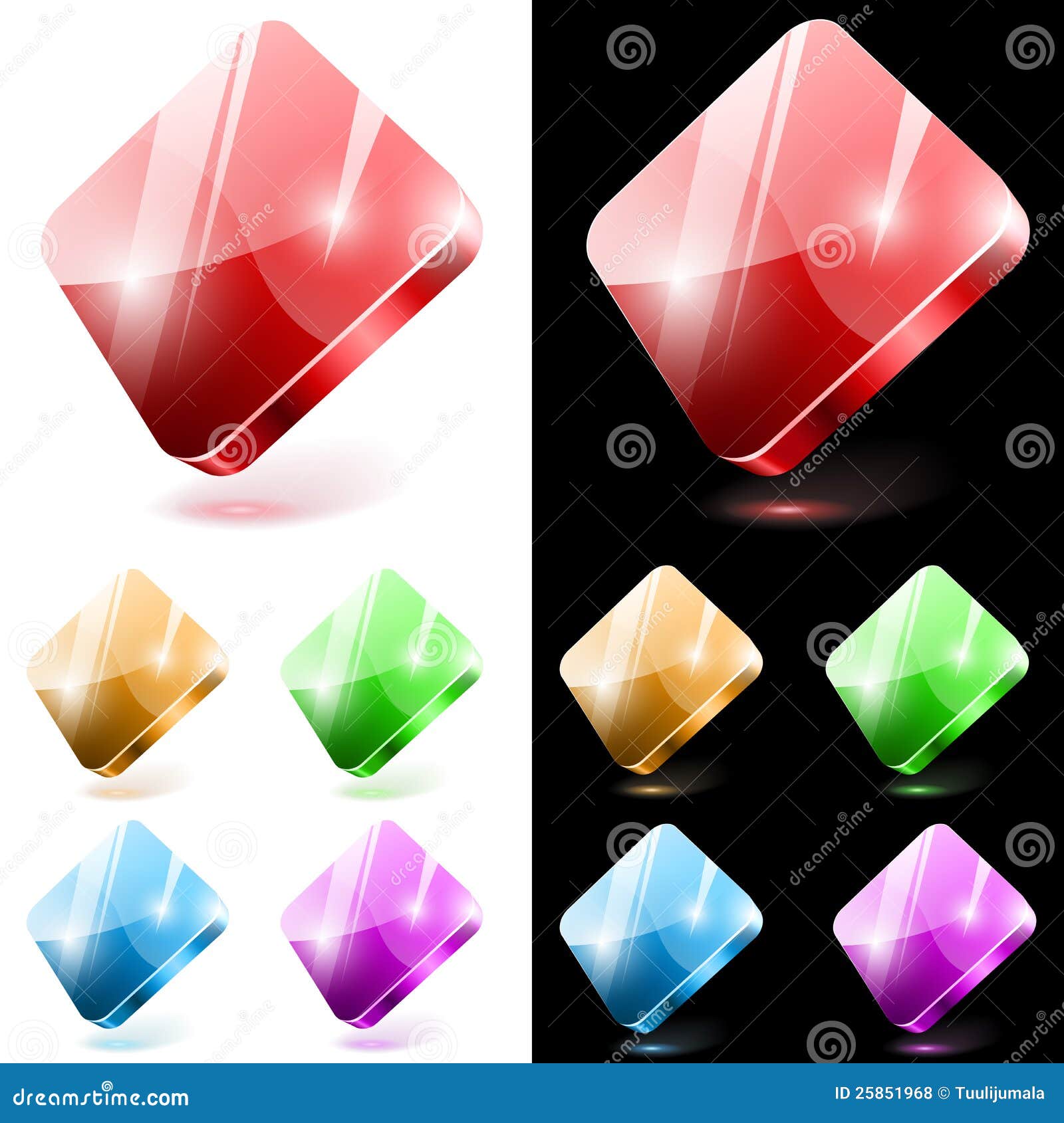 Diamond Shaped Glass Buttons Stock Vector - Illustration of plastic ...