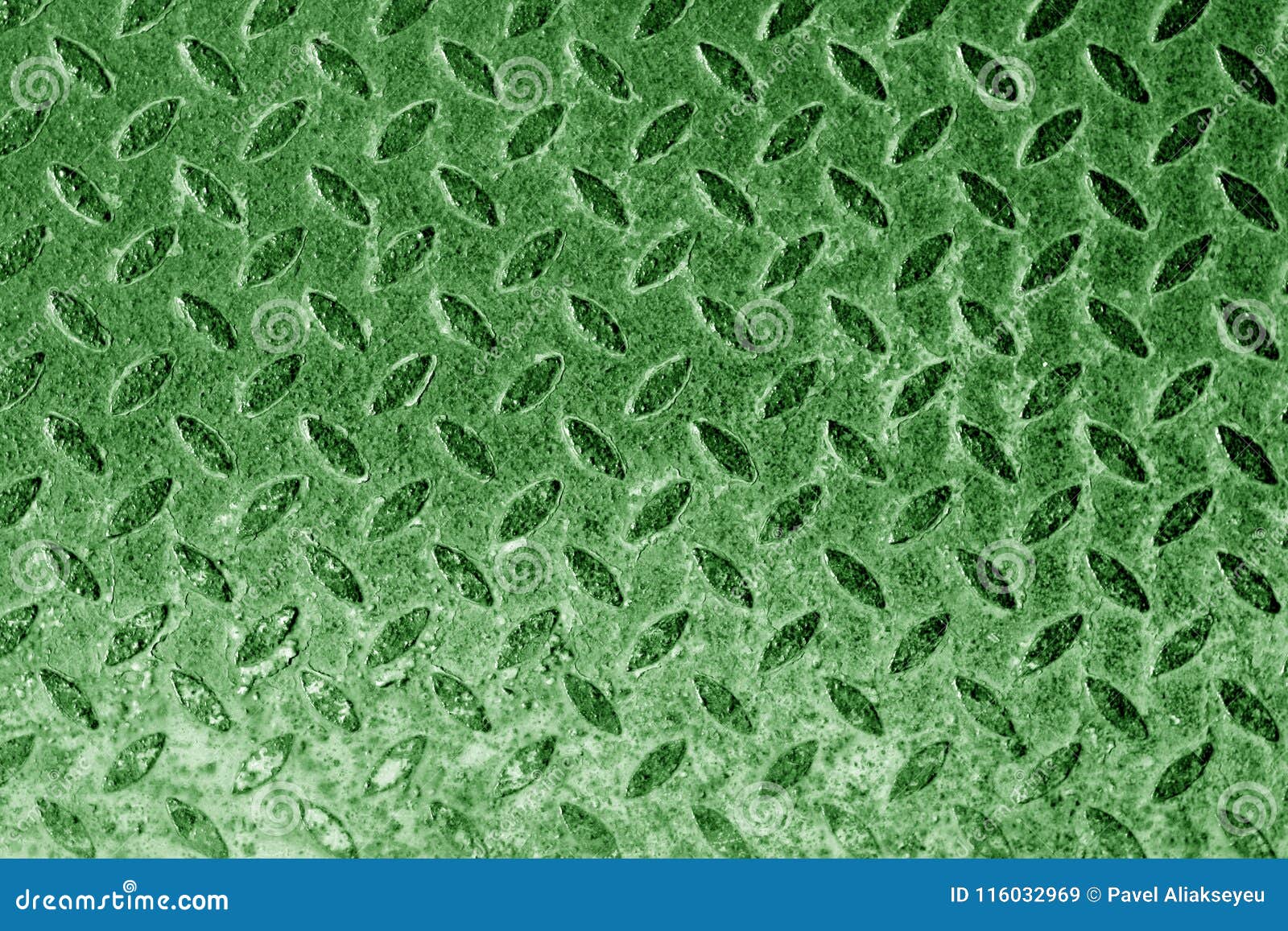 Diamond Shaped Metal Floor Pattern in Green Tone. Stock Image - Image ...