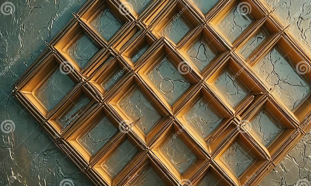 Diamond-shaped Metal Structure with Grid-like Pattern Interlocking ...