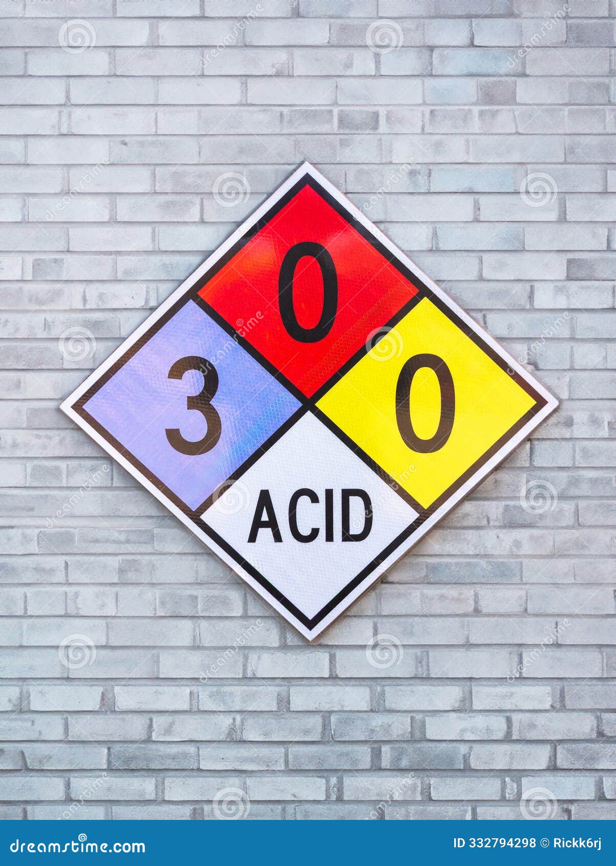 Diamond Shaped NFPA Panel Identifying Hazardous Chemicals Inside Fenced ...