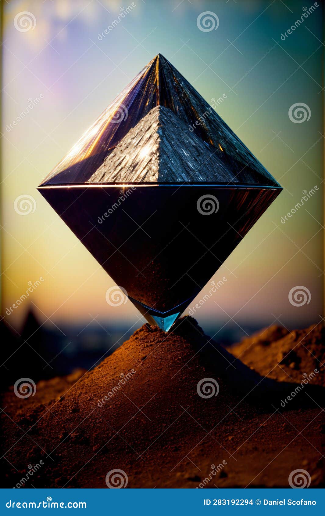 A Diamond Shaped Object Sitting on Top of a Pile of Dirt. Generative AI ...