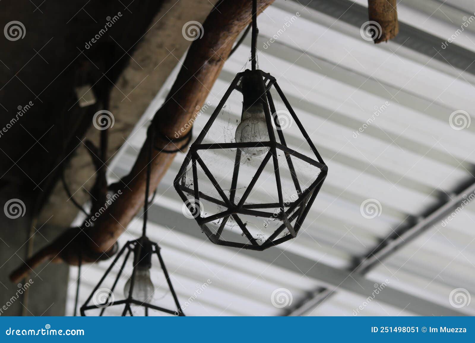 Diamond-shaped Pendant Lights Stock Image - Image of lighting, line ...