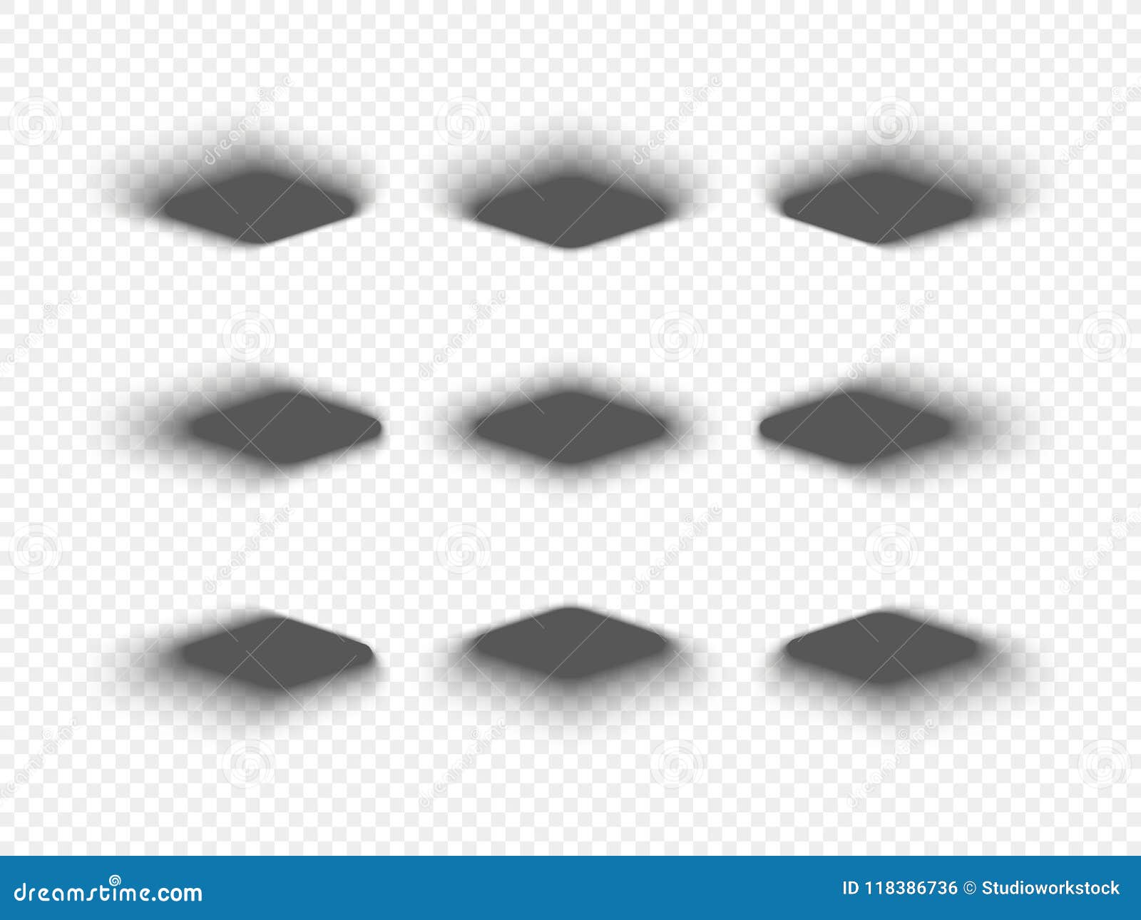 Diamond Shaped Shadows in Set Stock Vector - Illustration of diamond ...