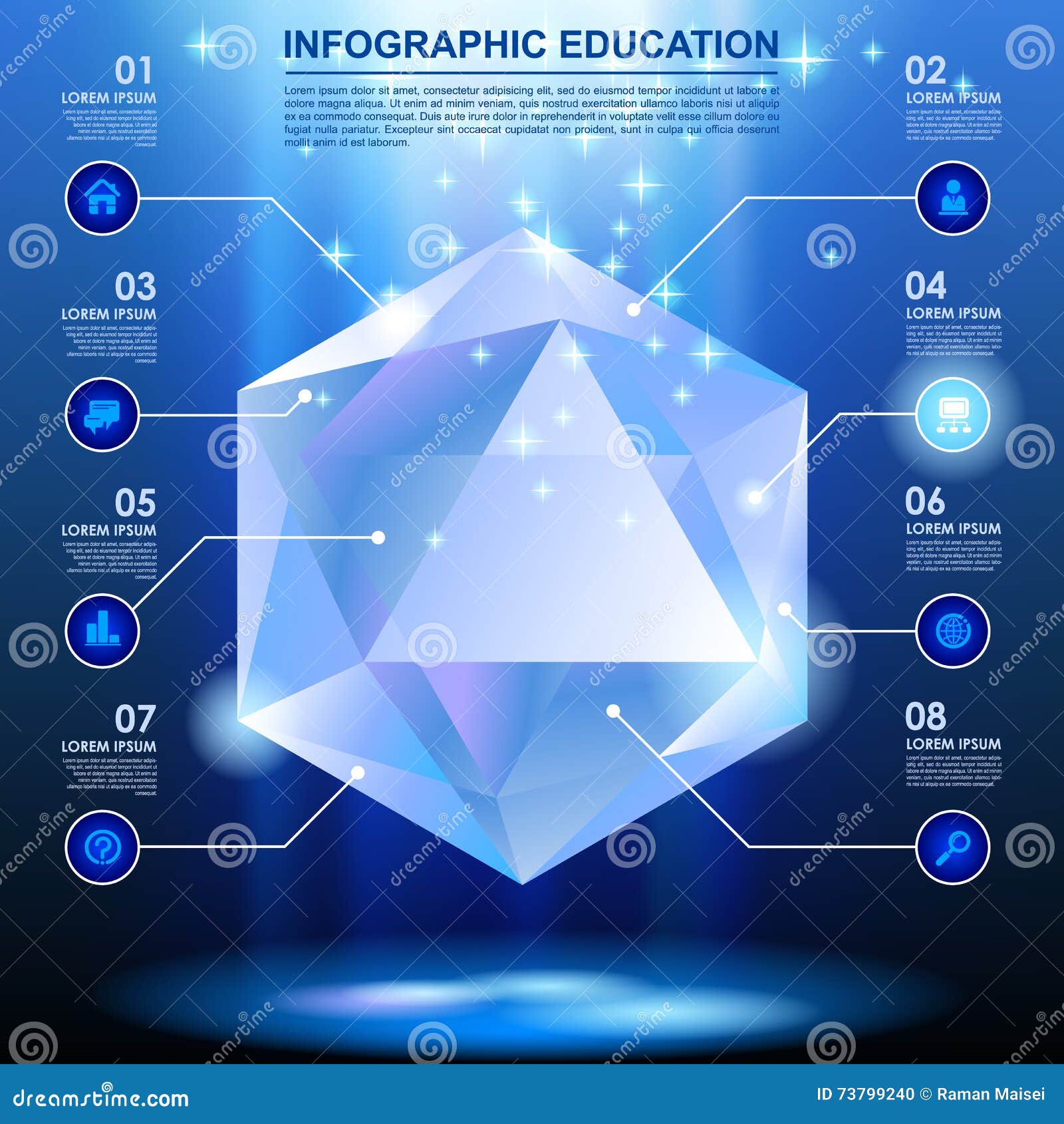Diamond Shaped Template with Web Icons in Blue Light Stock Vector ...