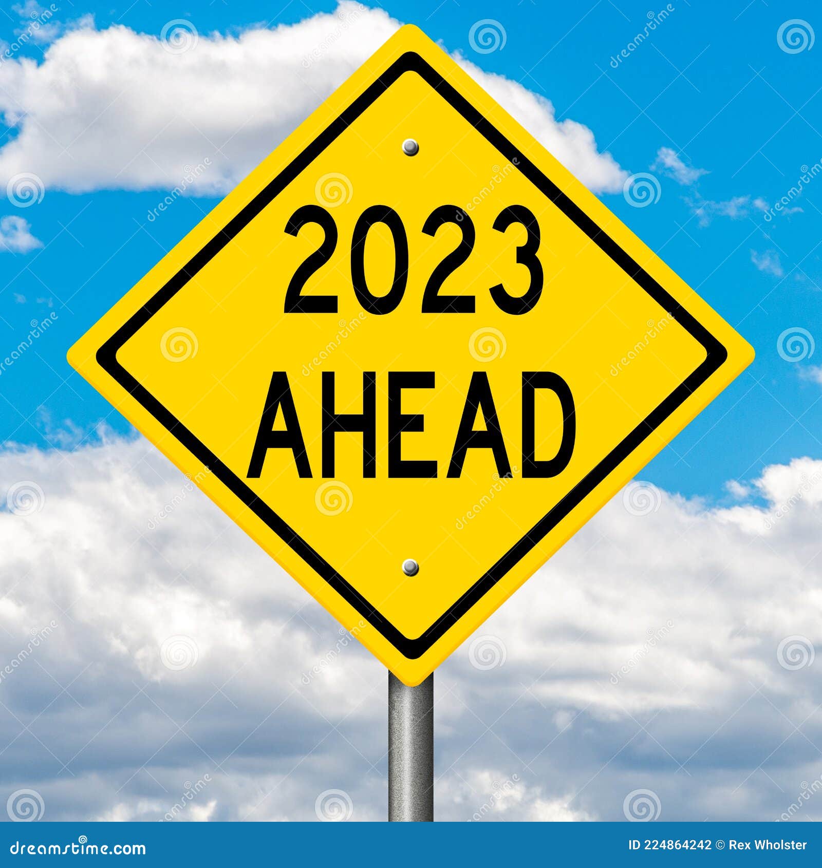 Rendering of a Yellow Highway Sign Stock Photo - Image of blue, caution ...