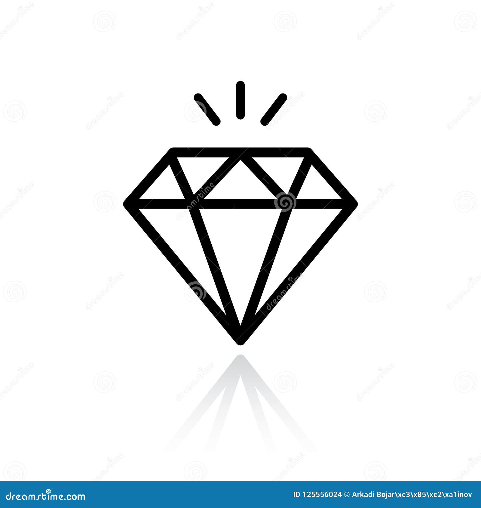 Diamond vector icon stock vector. Illustration of bijouterie - 125556024