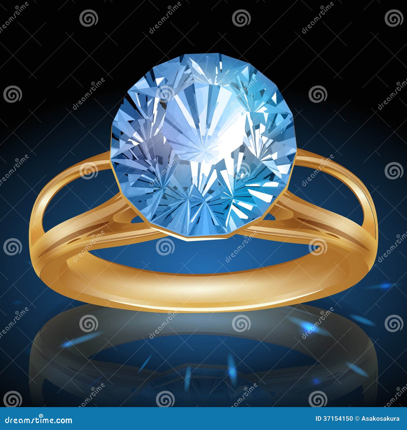 Diamond Shiny Bright Ring. Vector Stock Vector - Illustration of gold ...