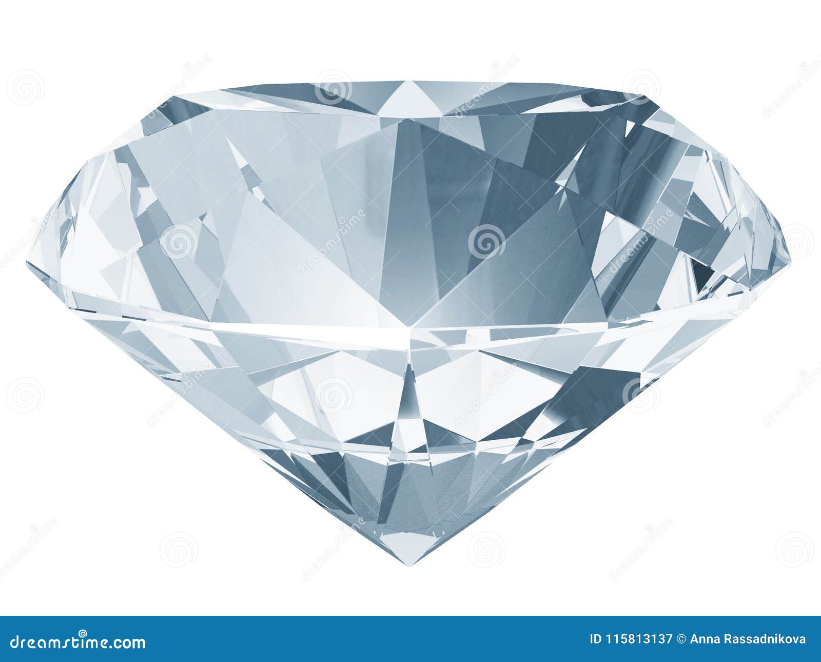 Diamond Side View 3D Illustration Stock Illustration - Illustration of ...