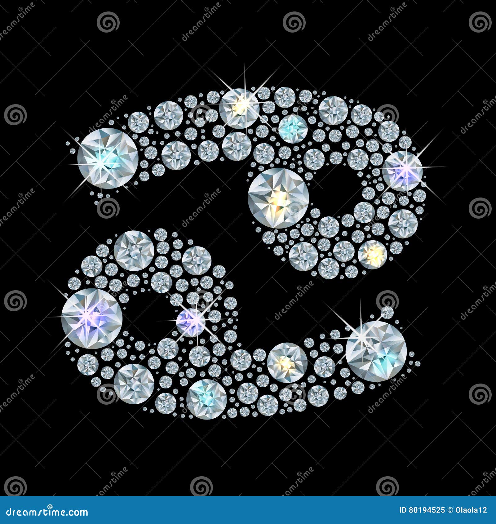 Diamond Sign of the Zodiac Cancer Stock Vector - Illustration of sign ...