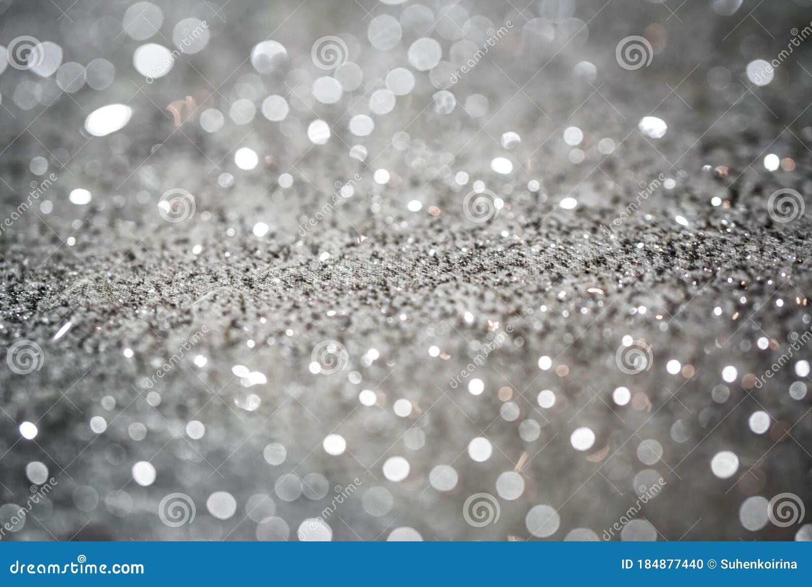 Diamond Silver Dust on a Gray Background. Glitter Texture. Water Drops ...