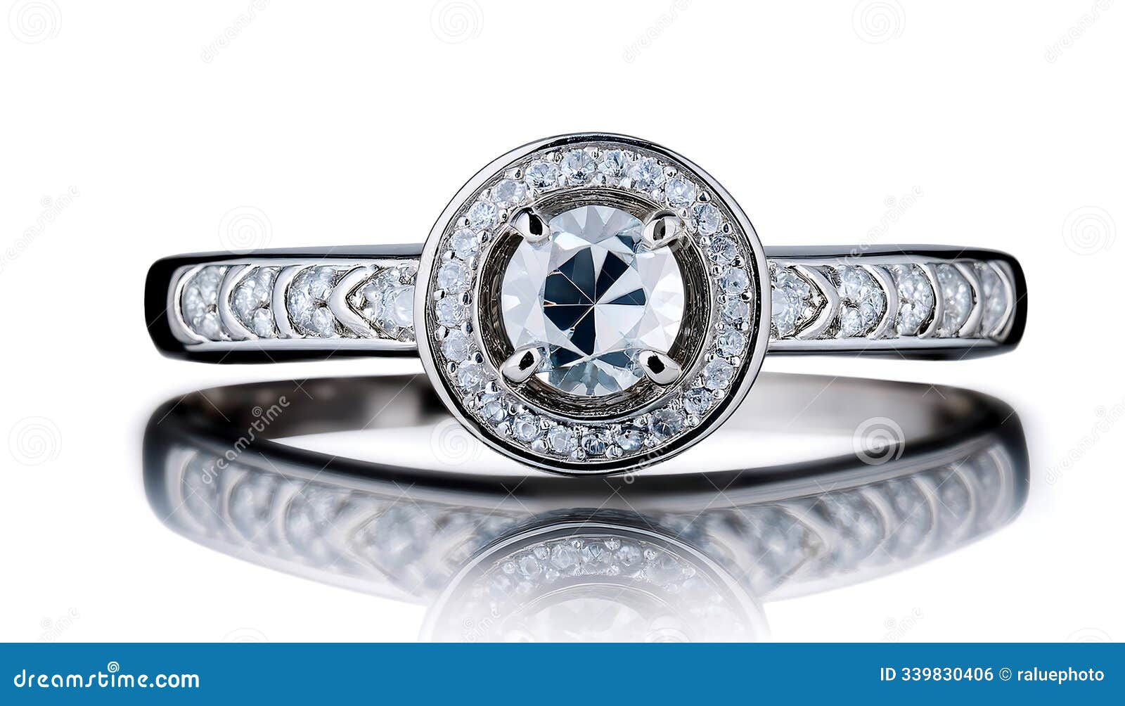 Diamond and Silver Ring and Separate Diamonds with White Background ...