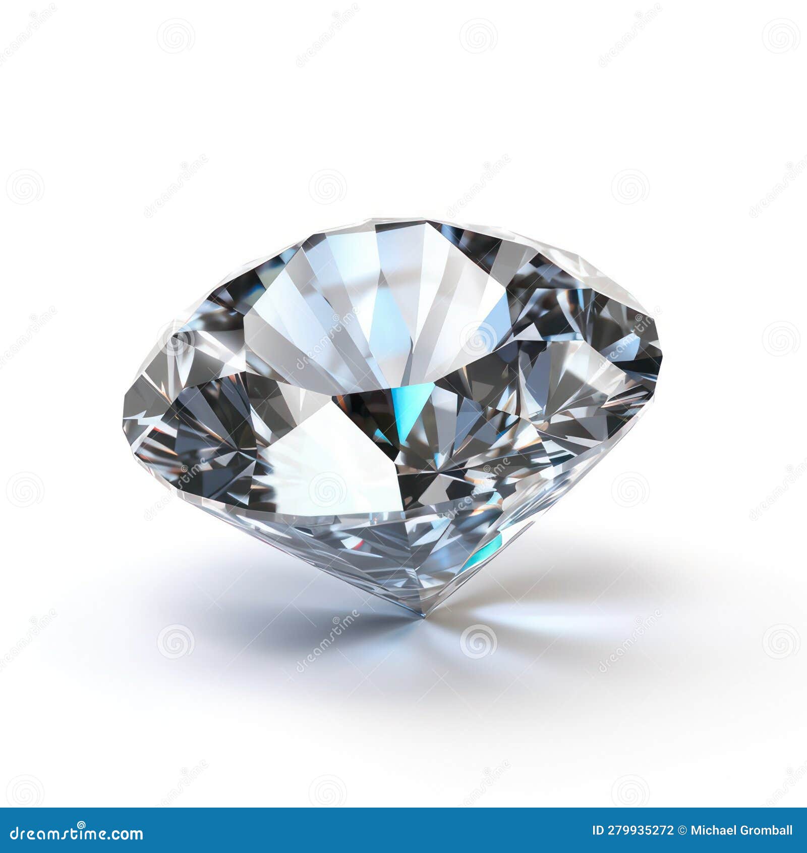 Diamond Single Cut Isolated on White Created with Generative AI Stock ...