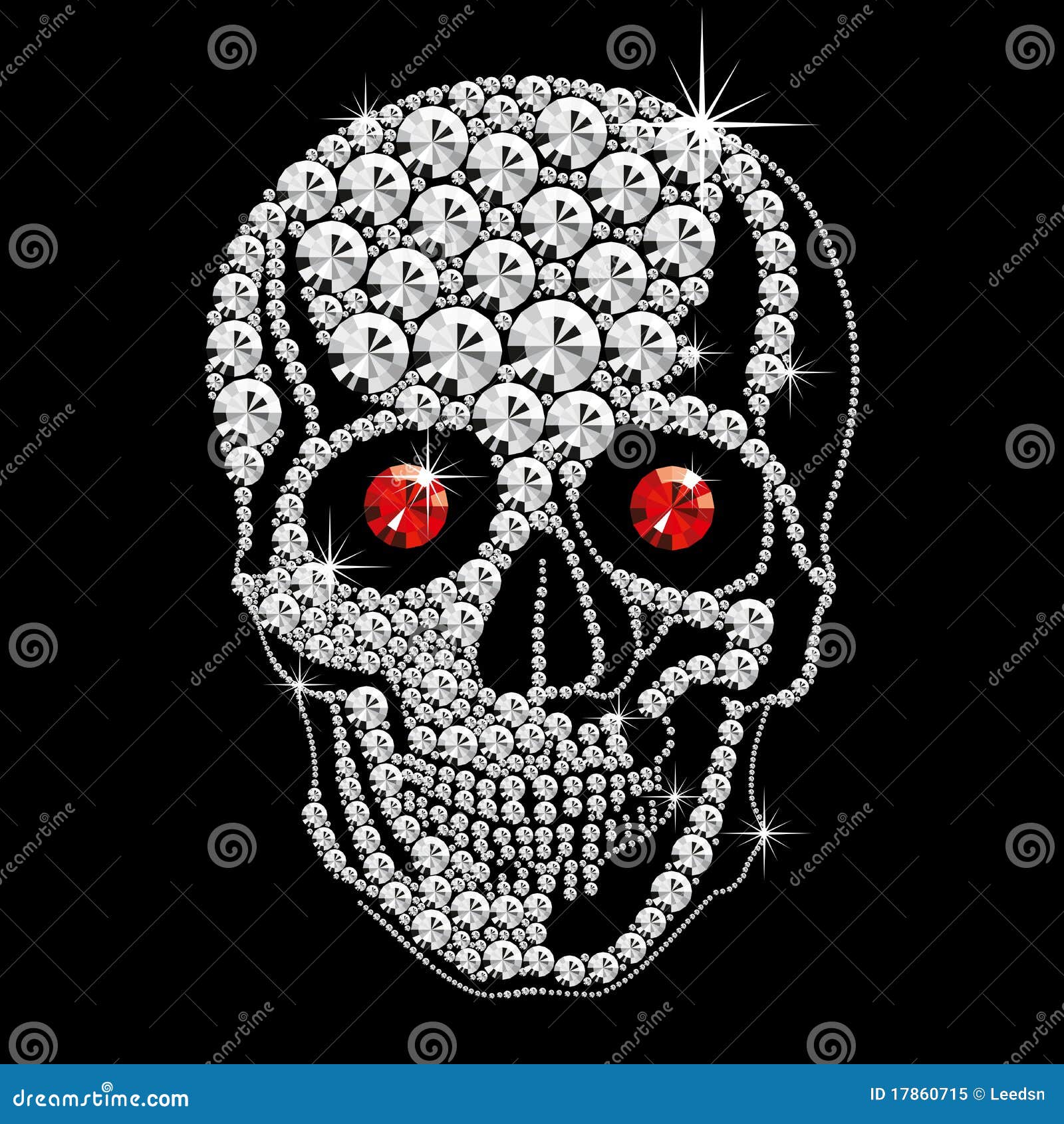 Black Skull With Red Eyes