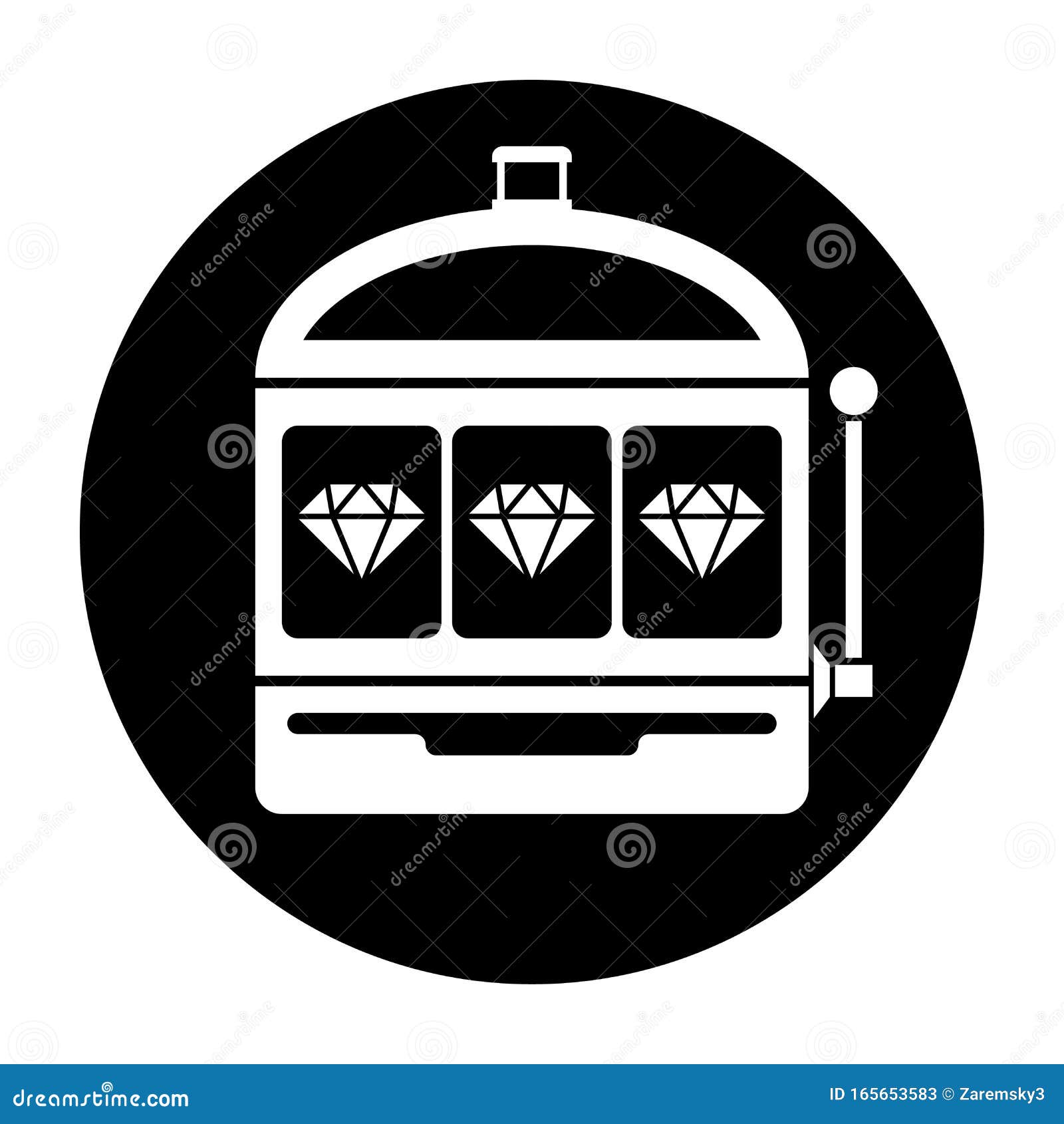 Diamond Slot Machine Icon Black and White Vector Illustration Stock ...