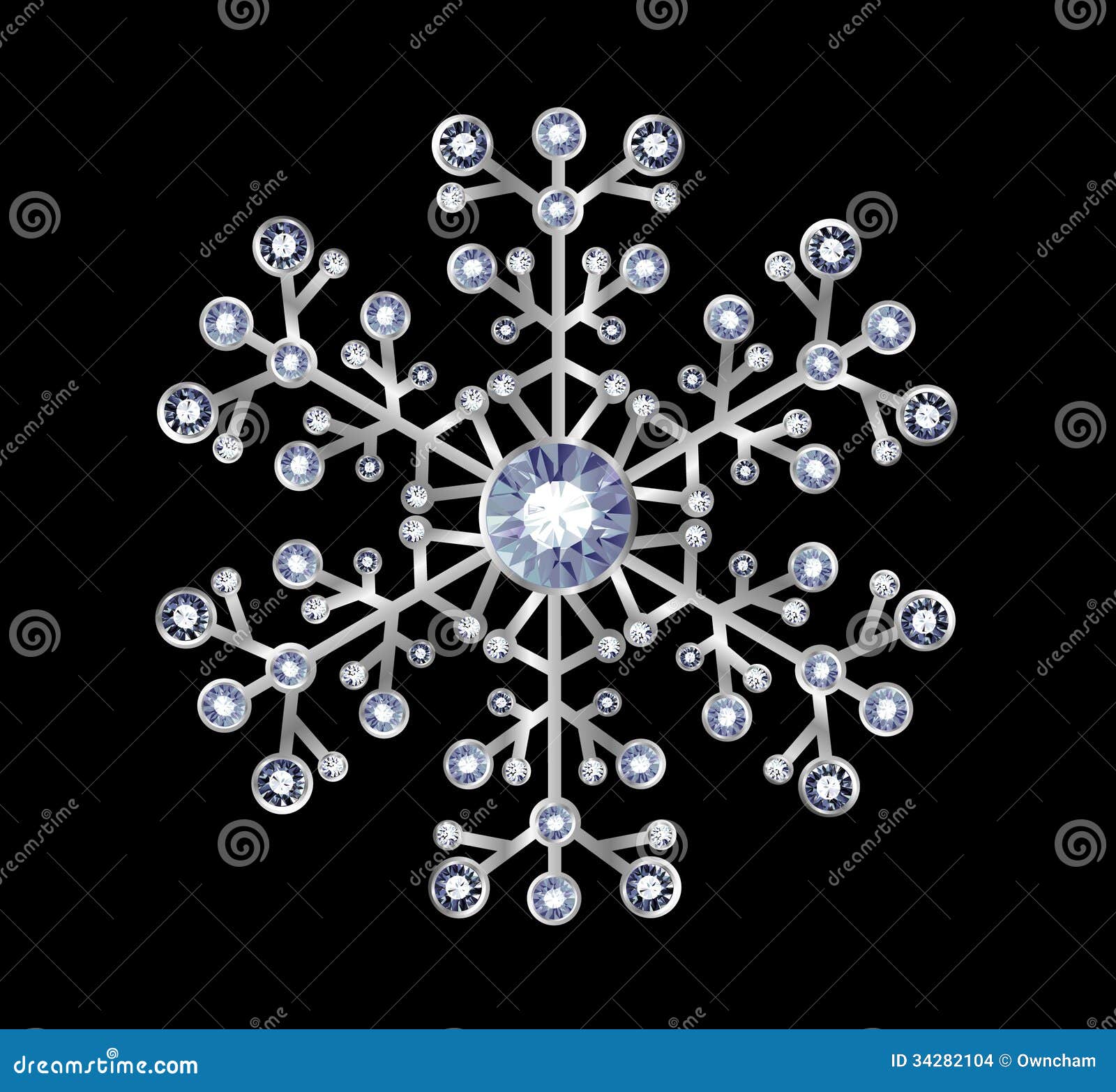 Diamond Snowflake illustration de vecteur. Illustration du bijou - 34282104