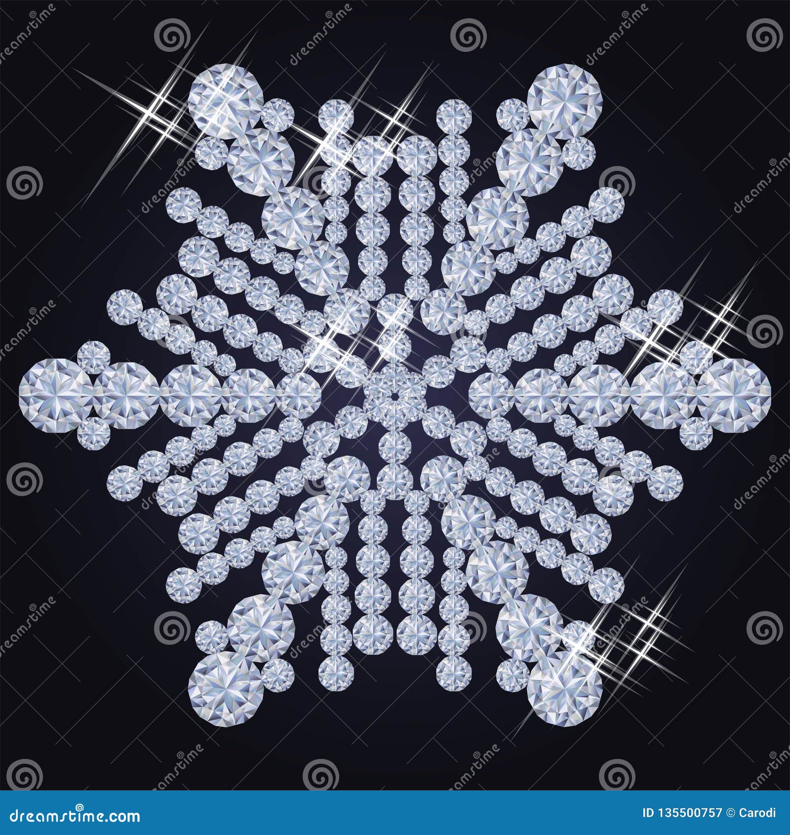 Diamond Snowflake Greeting Card, Vector Stock Vector - Illustration of ...