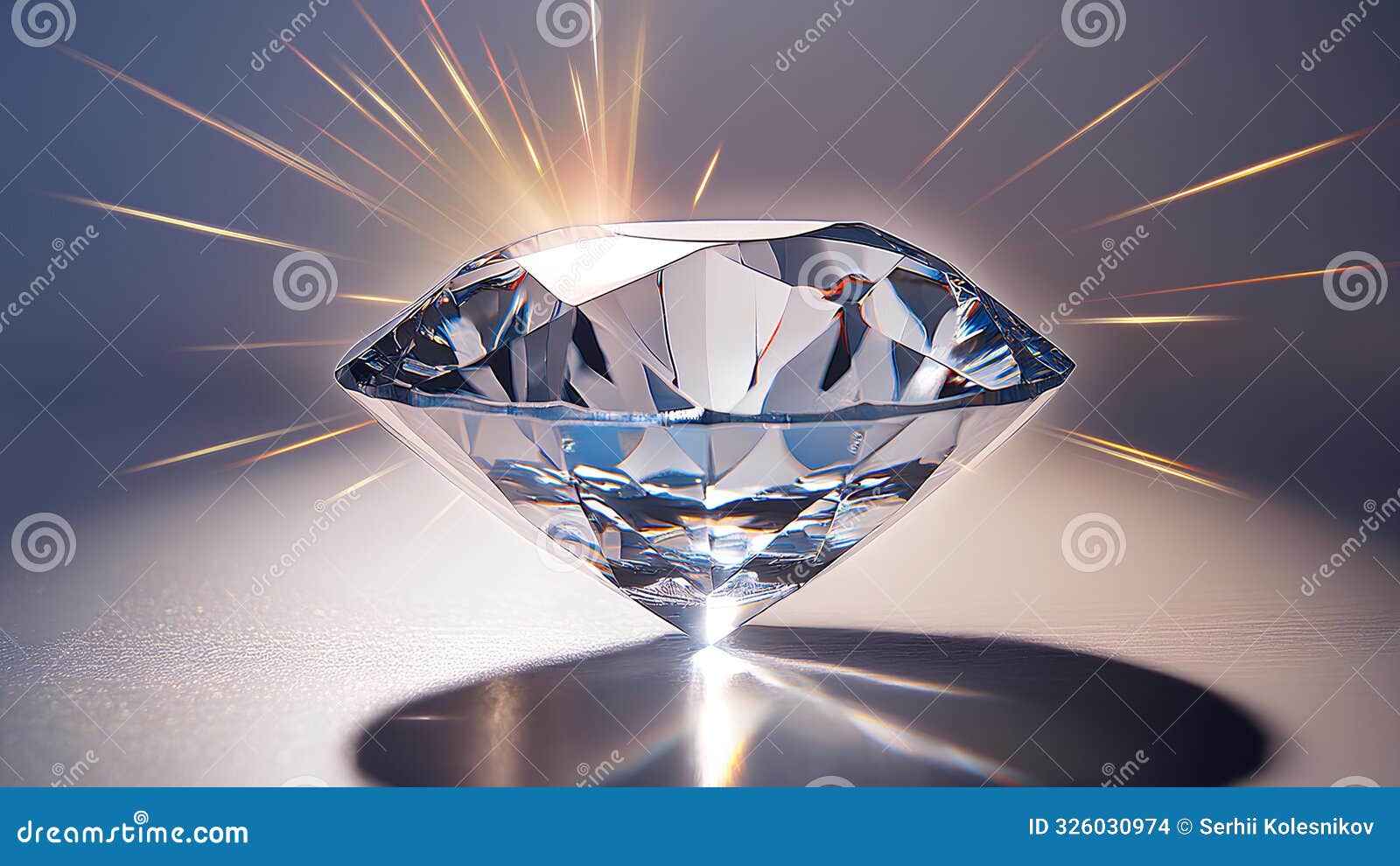 The Diamond Sparkles and Emits Rays. Diamond on a Light Surface, Close ...