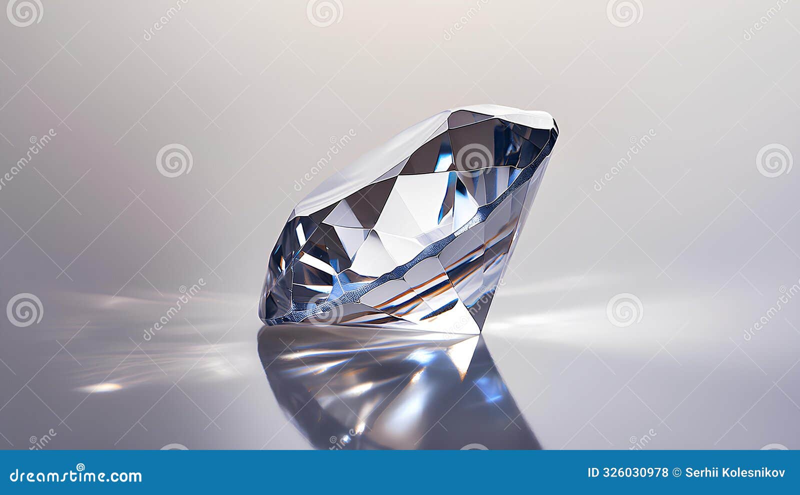 The Diamond Sparkles and Emits Rays. Diamond on a Light Surface, Close ...