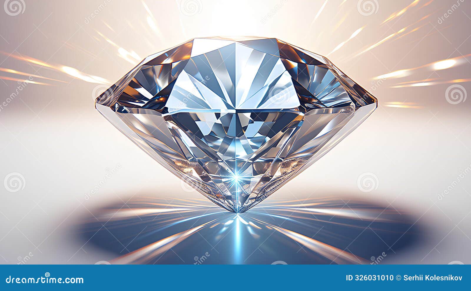 The Diamond Sparkles and Emits Rays. Diamond on a Light Surface, Close ...