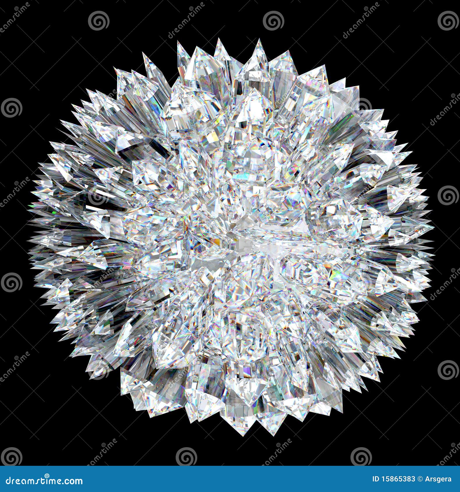 Diamond Sphere with Stalagmites Stock Illustration - Illustration of ...