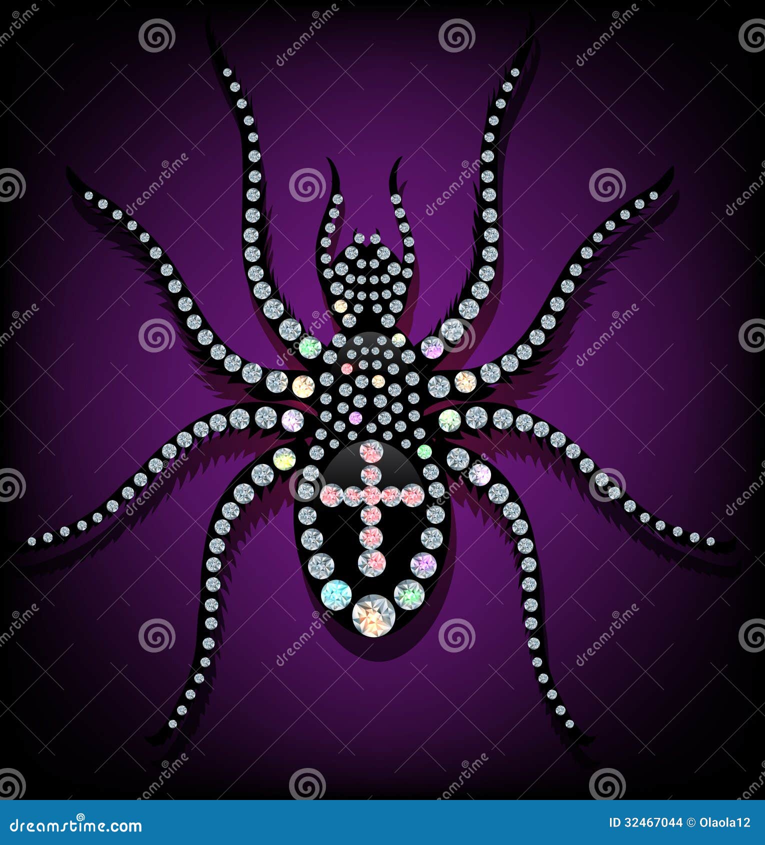 Diamond spider stock vector. Illustration of crystal - 32467044