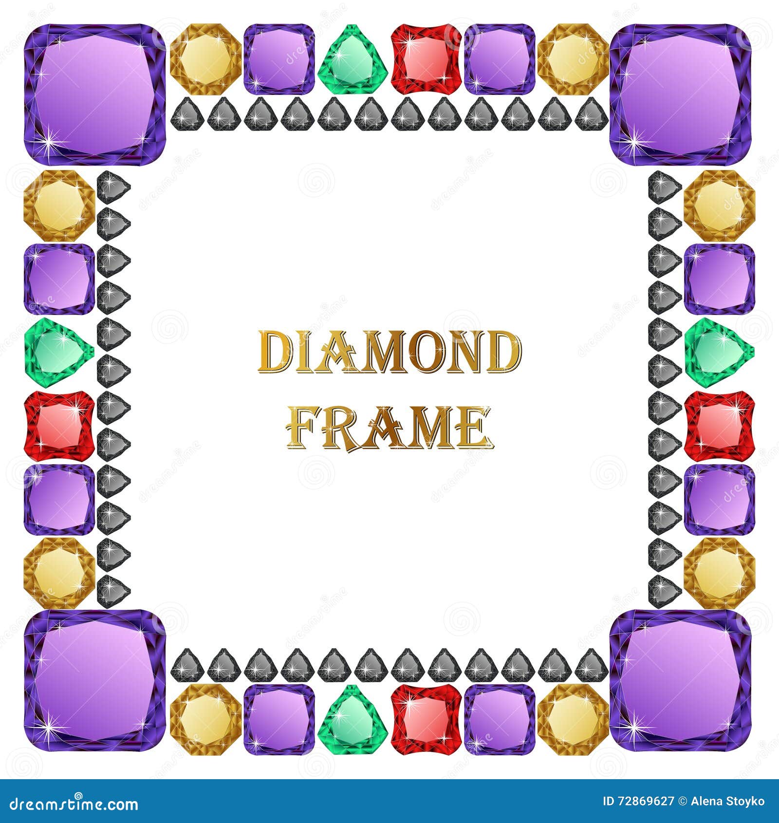 Diamond square frame stock vector. Illustration of element - 72869627