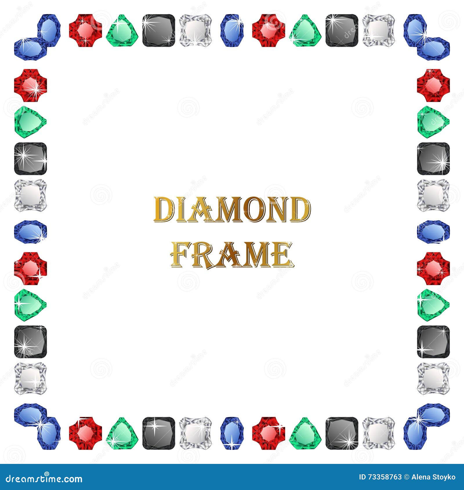 Diamond square frame stock vector. Illustration of crystal - 73358763