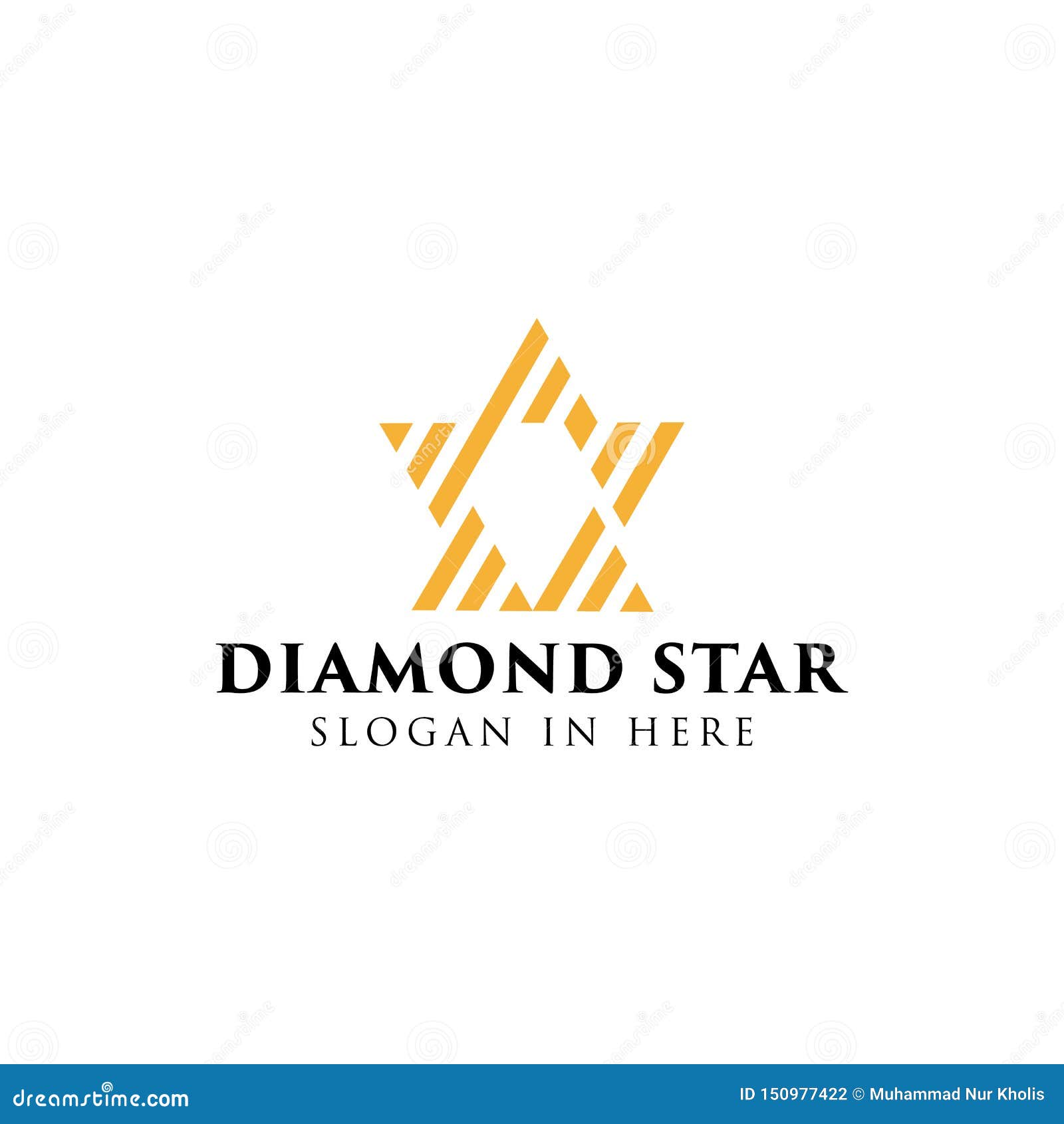 Diamond Star Logo with Strip Line Art Style Stock Vector - Illustration ...