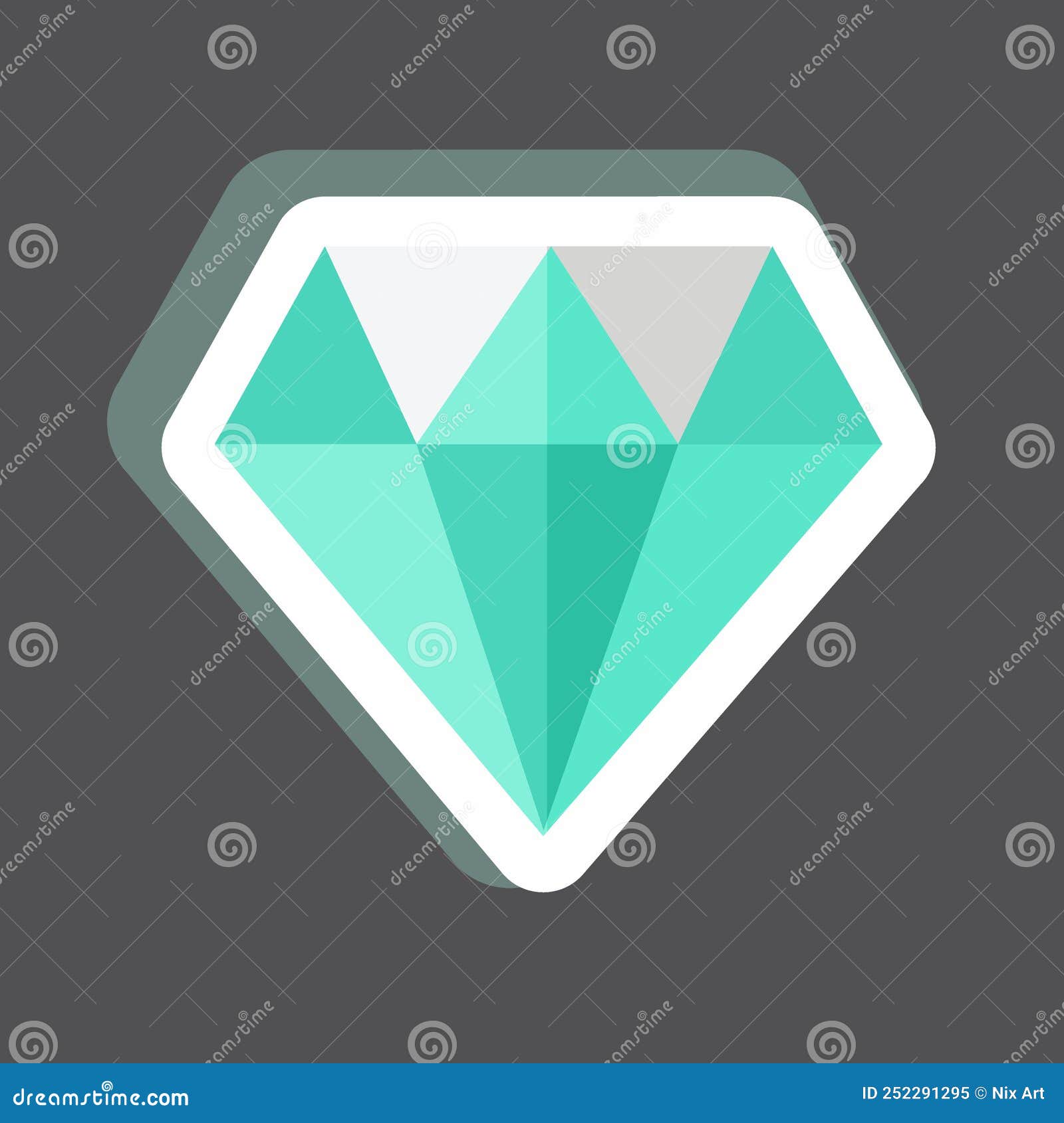 Diamond Sticker in Trendy Isolated on Black Background Stock ...
