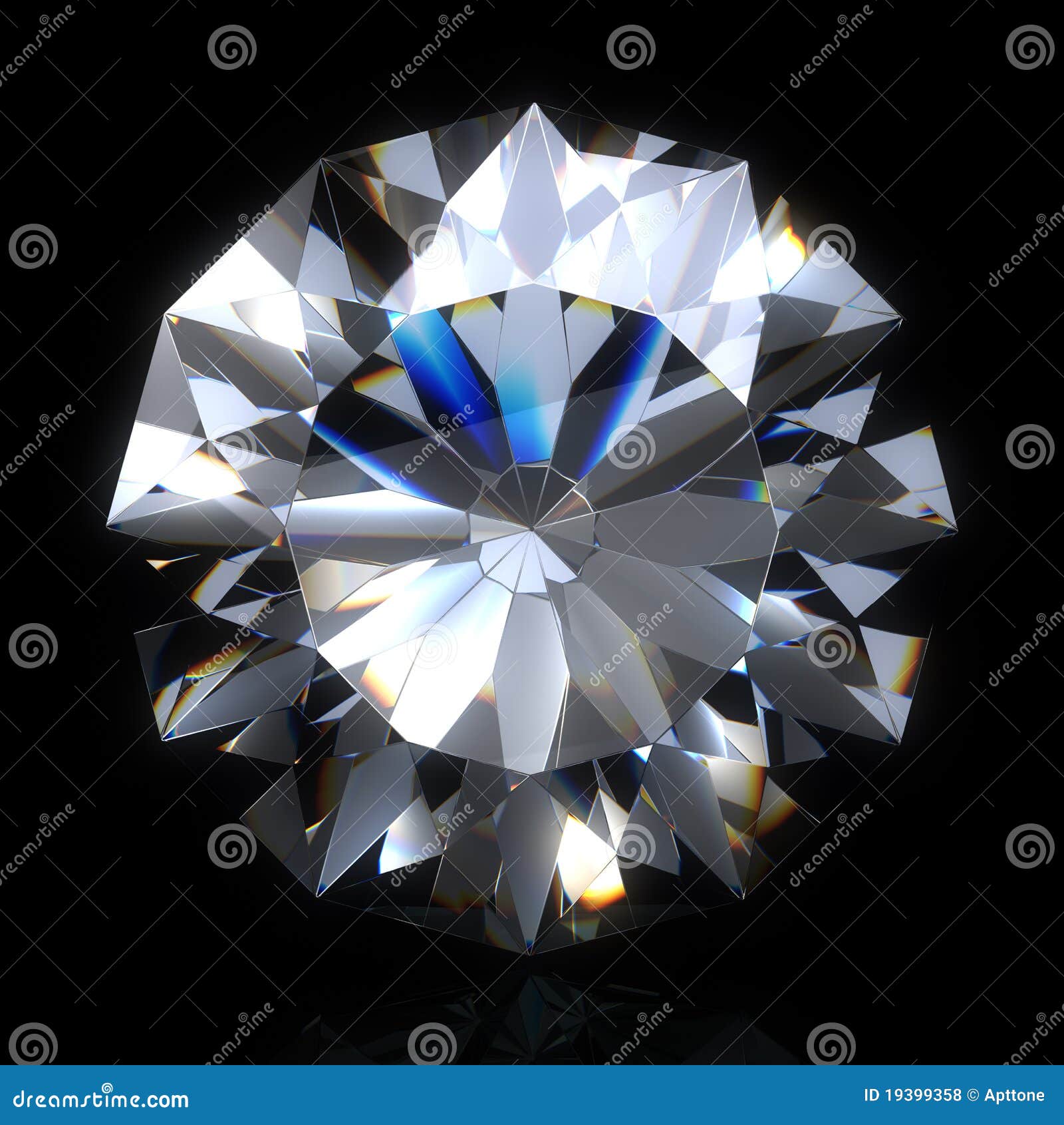 Diamond Stone On Black Space. Beautiful Shape Emerald Image With ...