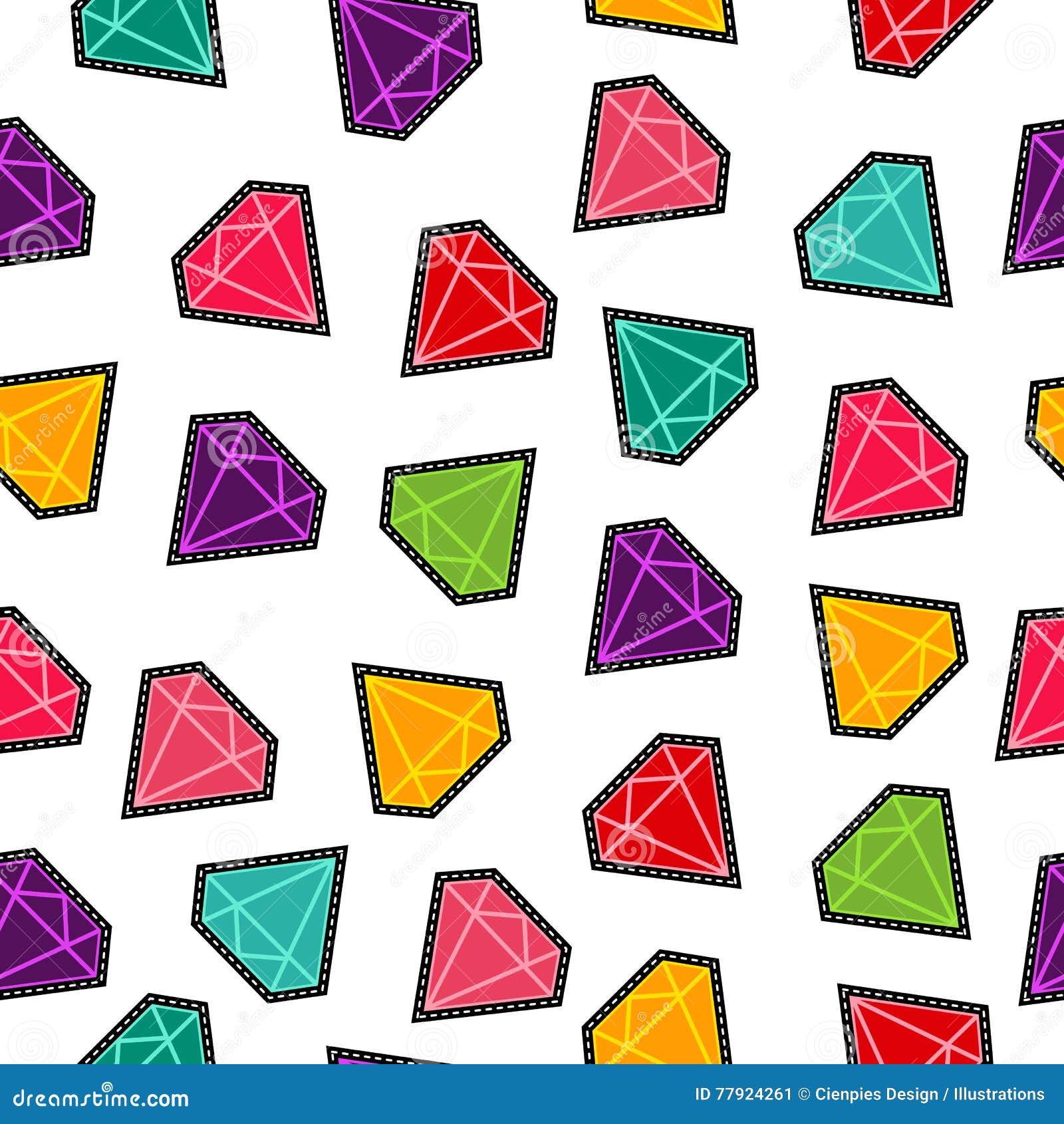 Diamond Patch. Colorful Jewelry Sticker. Jem Symbol Cartoon Vector ...