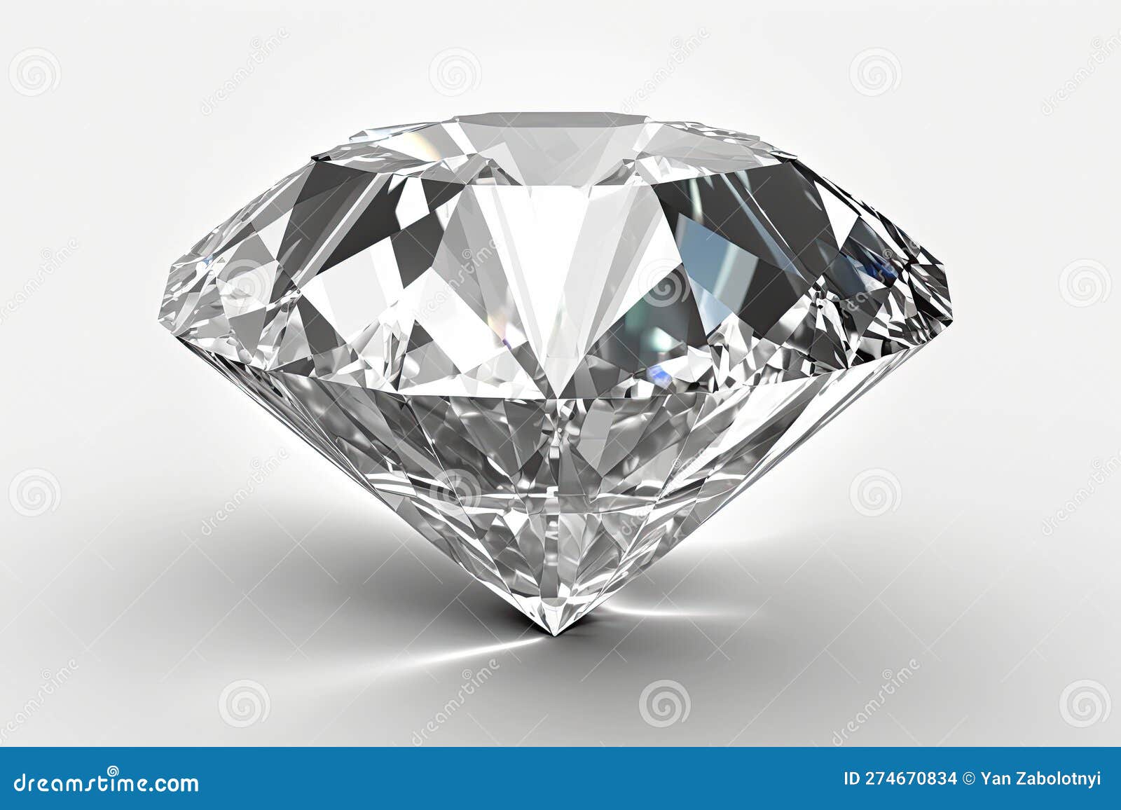 Diamond Stone on White Background. Generative AI Stock Illustration ...