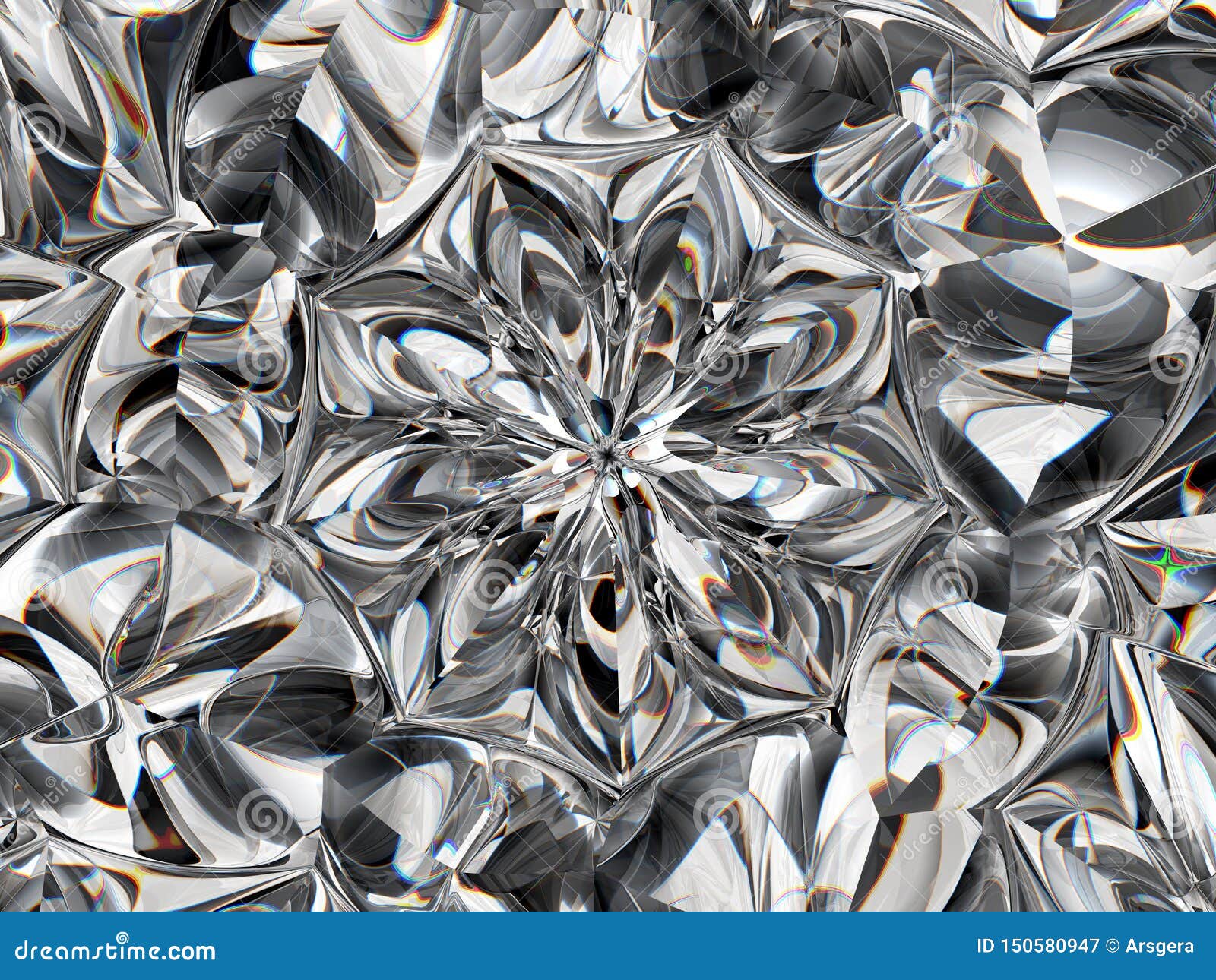 Diamond Structure Extreme Closeup and Kaleidoscope Stock Illustration ...