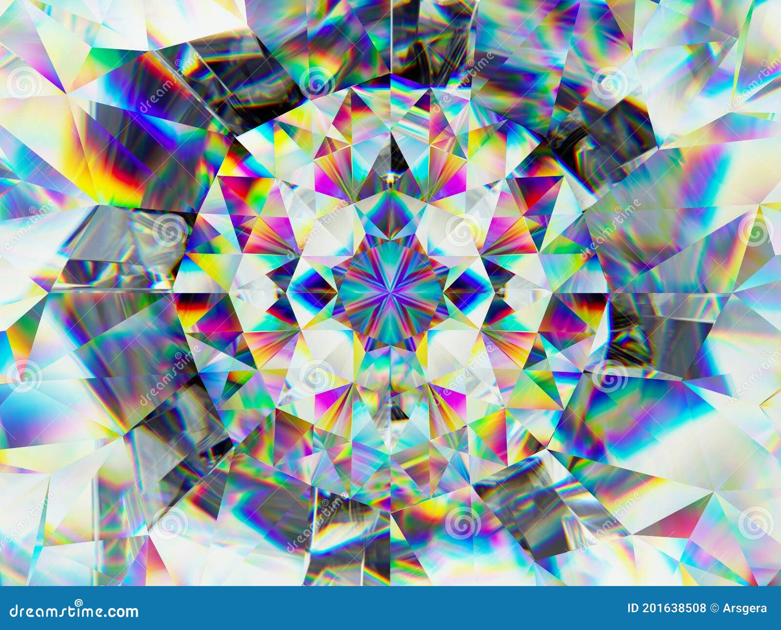 Diamond Structure Extreme Closeup and Kaleidoscope Stock Illustration ...