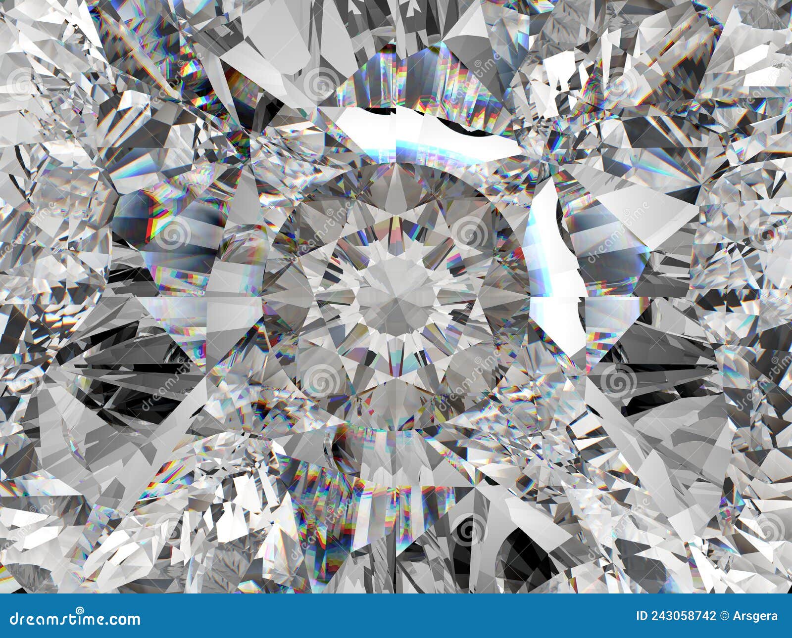 Diamond Structure Extreme Closeup and Kaleidoscope Stock Illustration ...