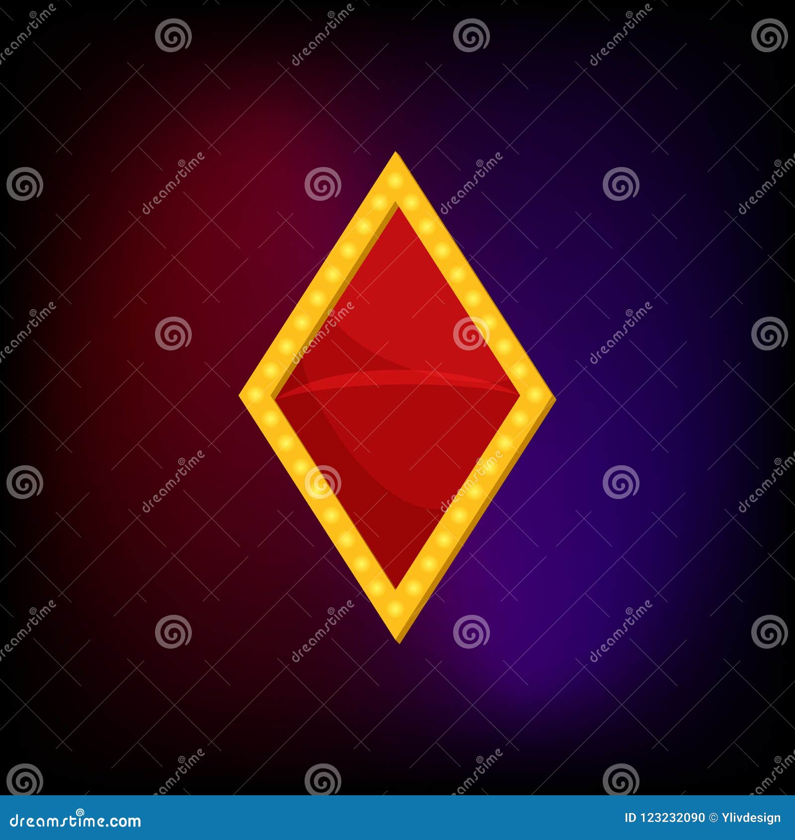 Diamond Suit Icon in Cartoon Style Stock Illustration - Illustration of ...