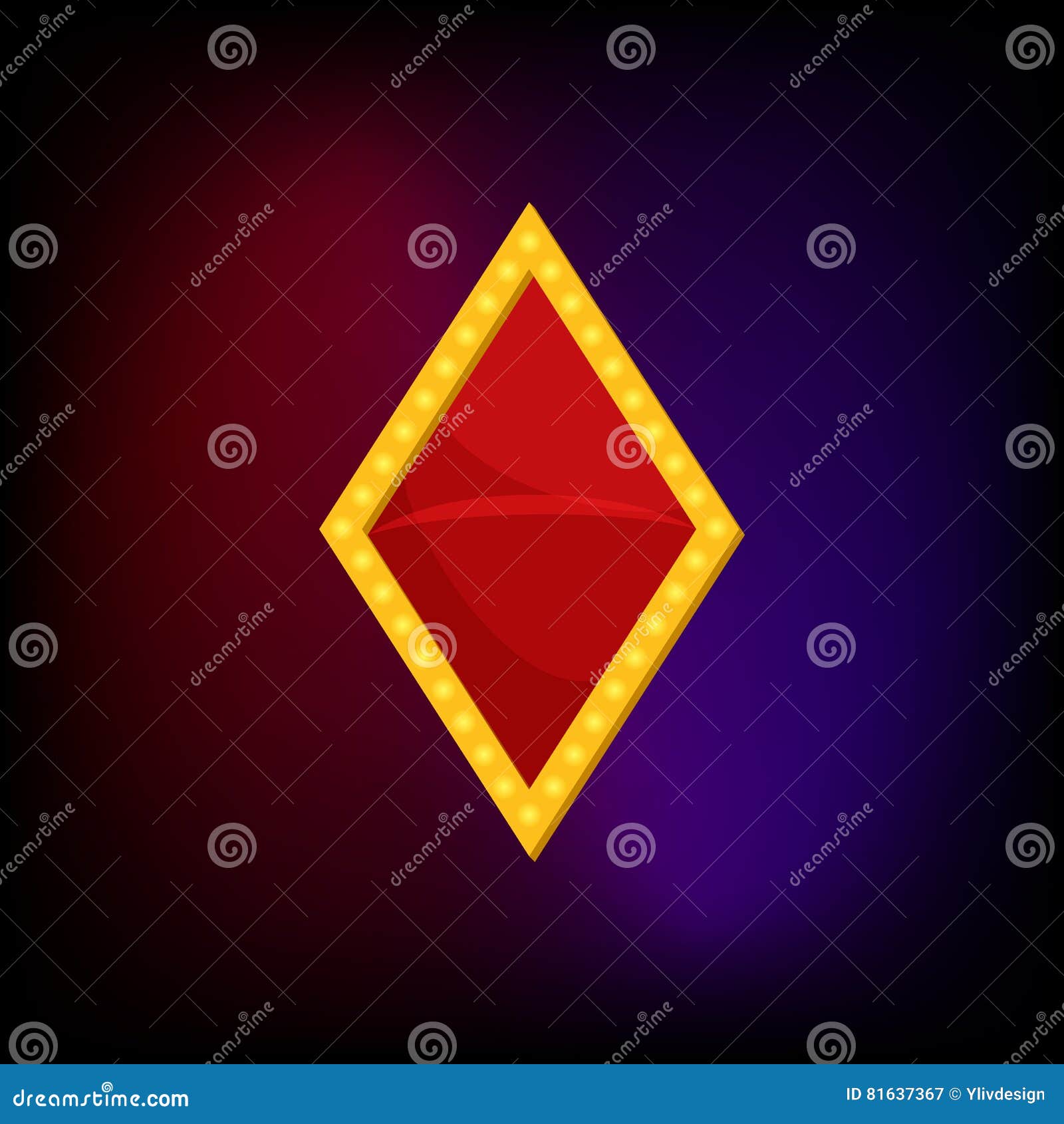 Diamond Suit Icon in Cartoon Style Stock Vector - Illustration of card ...