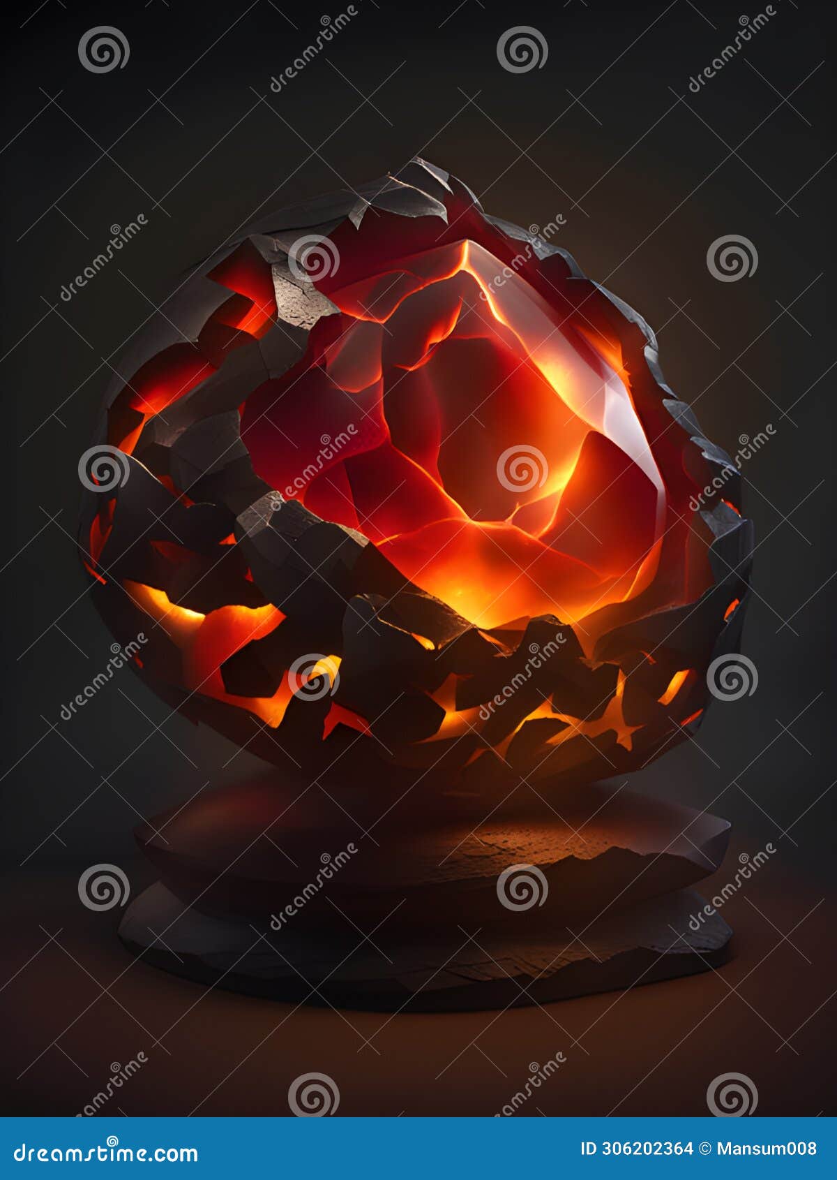 A Diamond Surrounded by Fire and Flames Stock Illustration ...