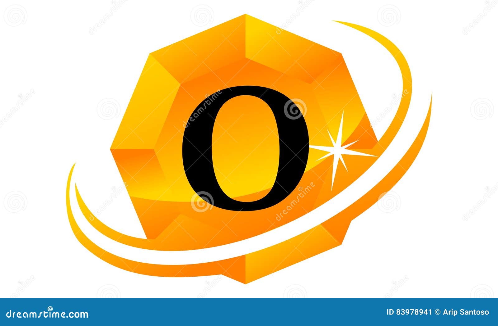 Diamond Swoosh Initial O illustration de vecteur. Illustration du forme ...